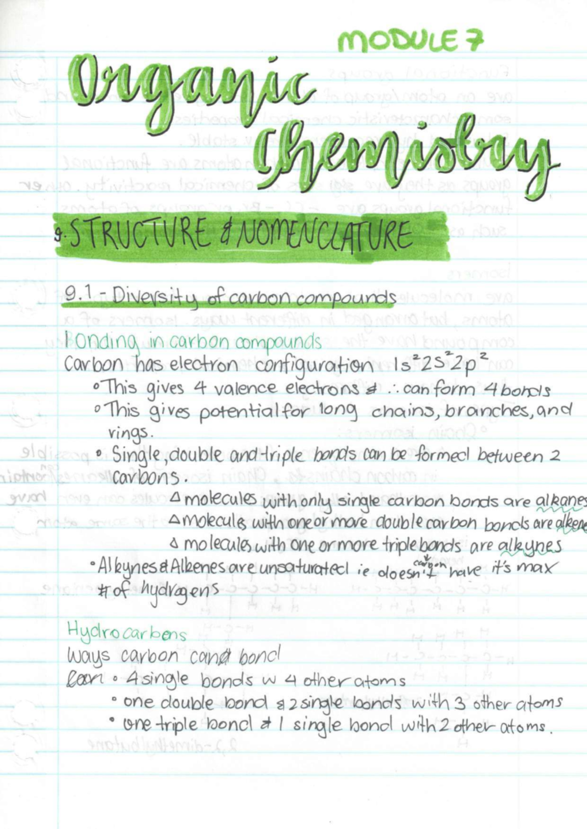 2020 CHE Module 7 Organic Chemistry Notes: Structure & Nomenclature ...