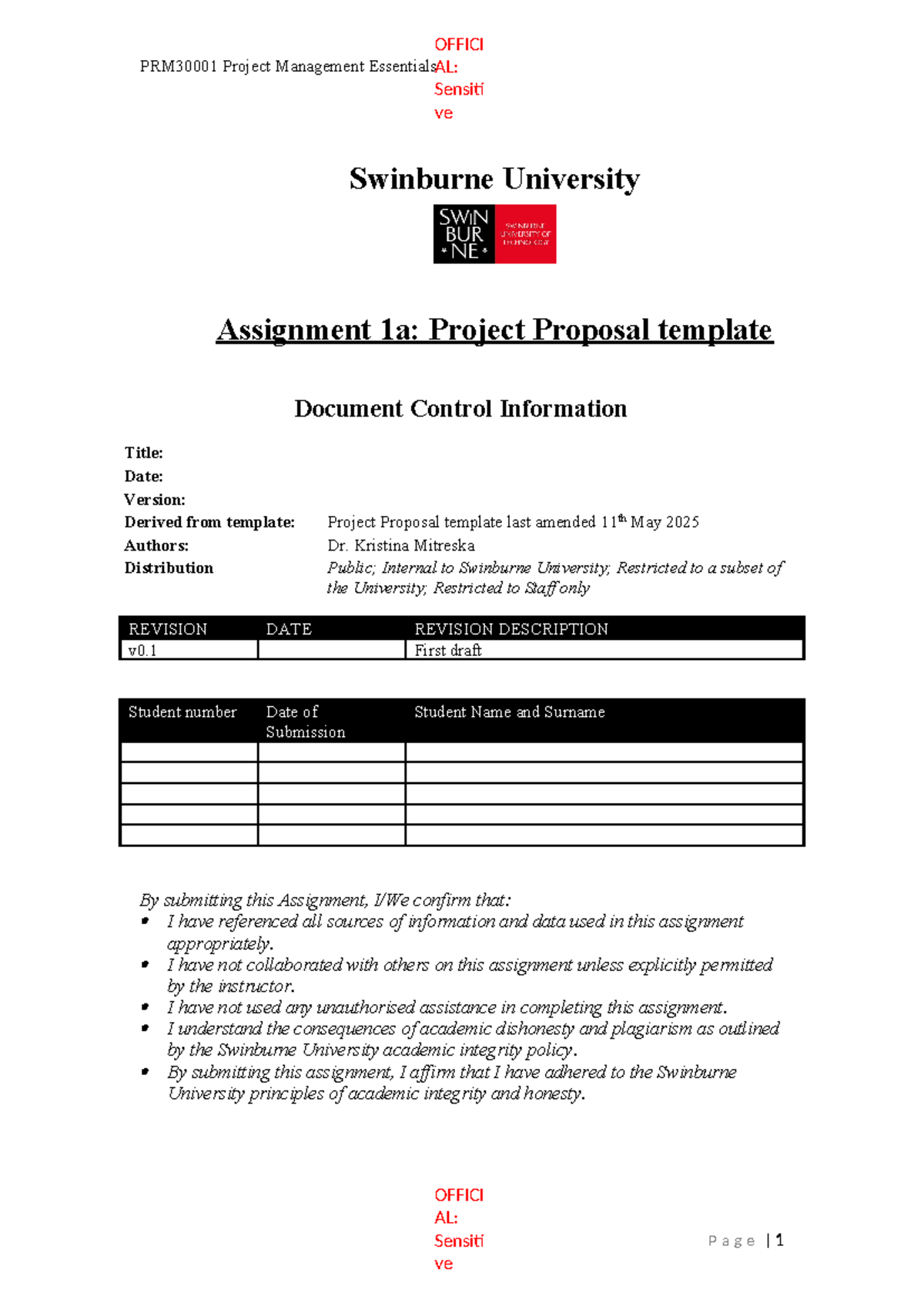 PRM30001 Project Management Essentials: Business Case Proposal Template ...