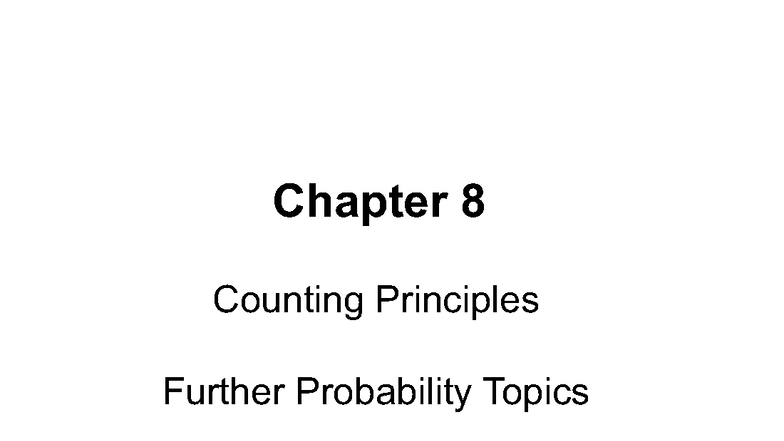 Chapter 8 - Counting Principles & Probability Topics Notes - Studocu