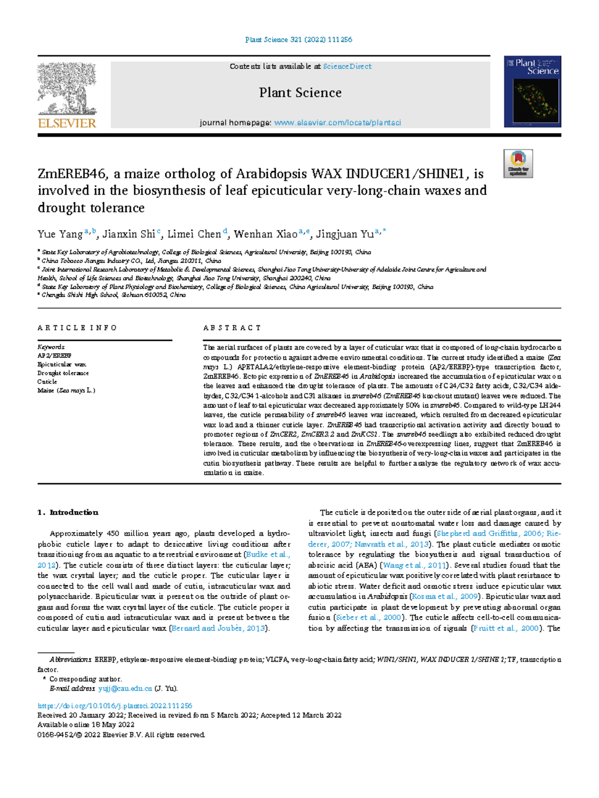 Sci comm assignment - Tutorial reading for sci comm - Plant Science 321 ...