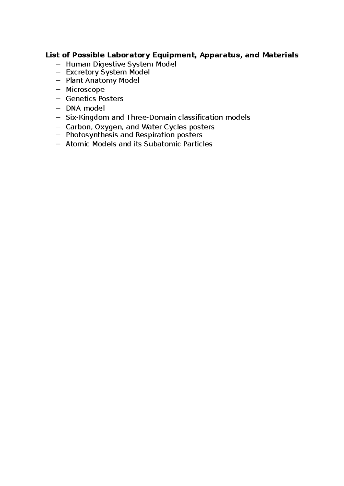 Science Materials - Copy - Medical Laboratory Science - List of ...