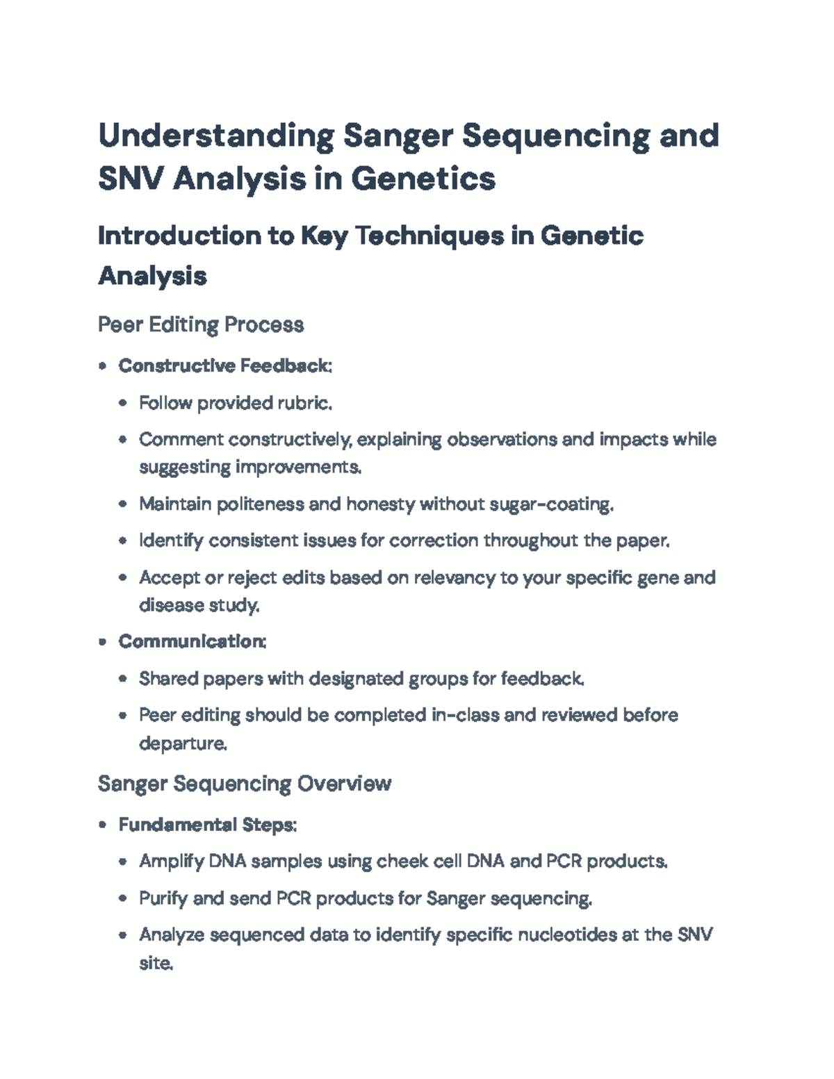 Understanding Sanger Sequencing & SNV Analysis Techniques in Genetics ...