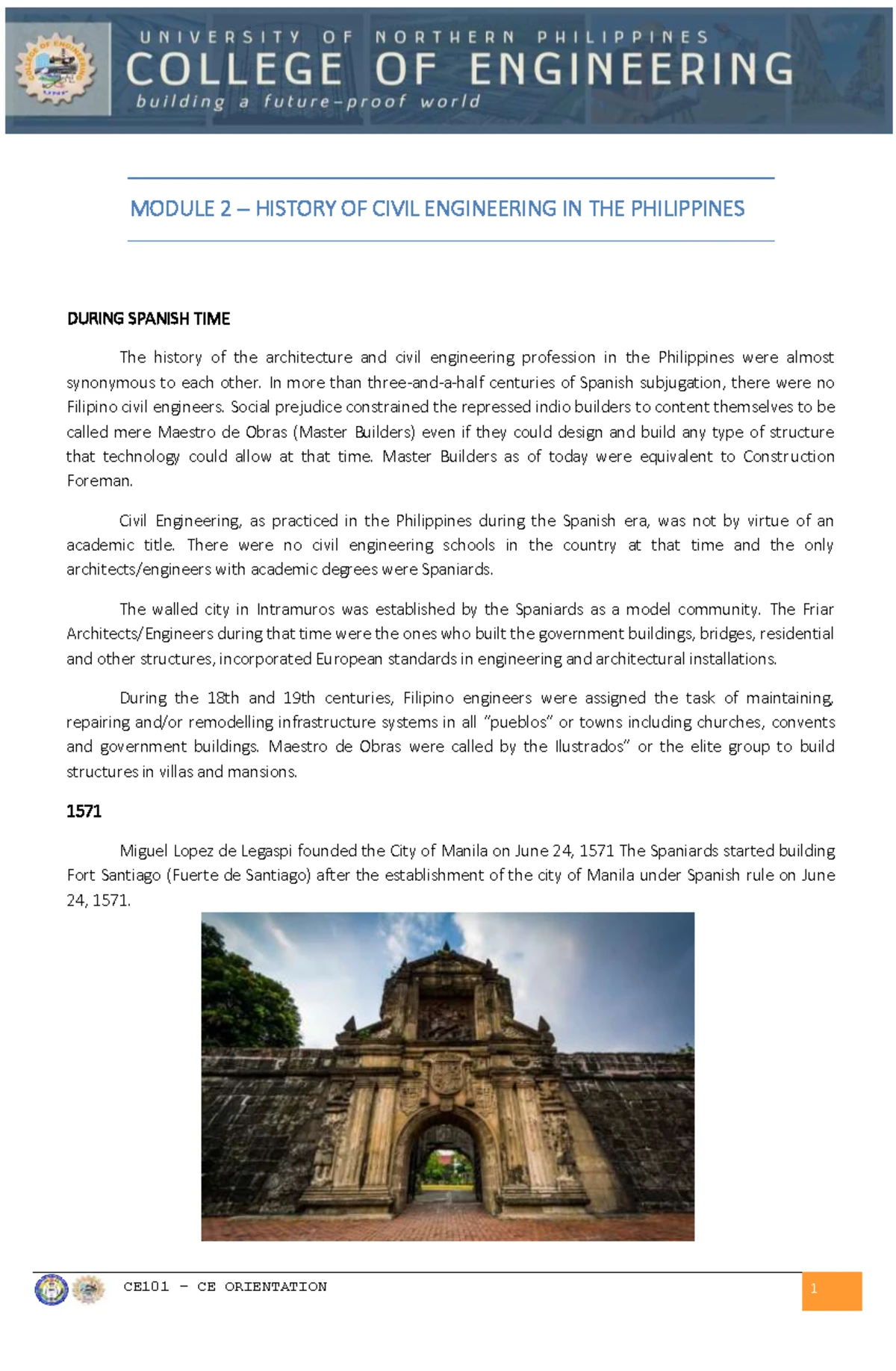 Module 2 - History OF Civil Engineering IN THE Philippines - MODULE 2 ...