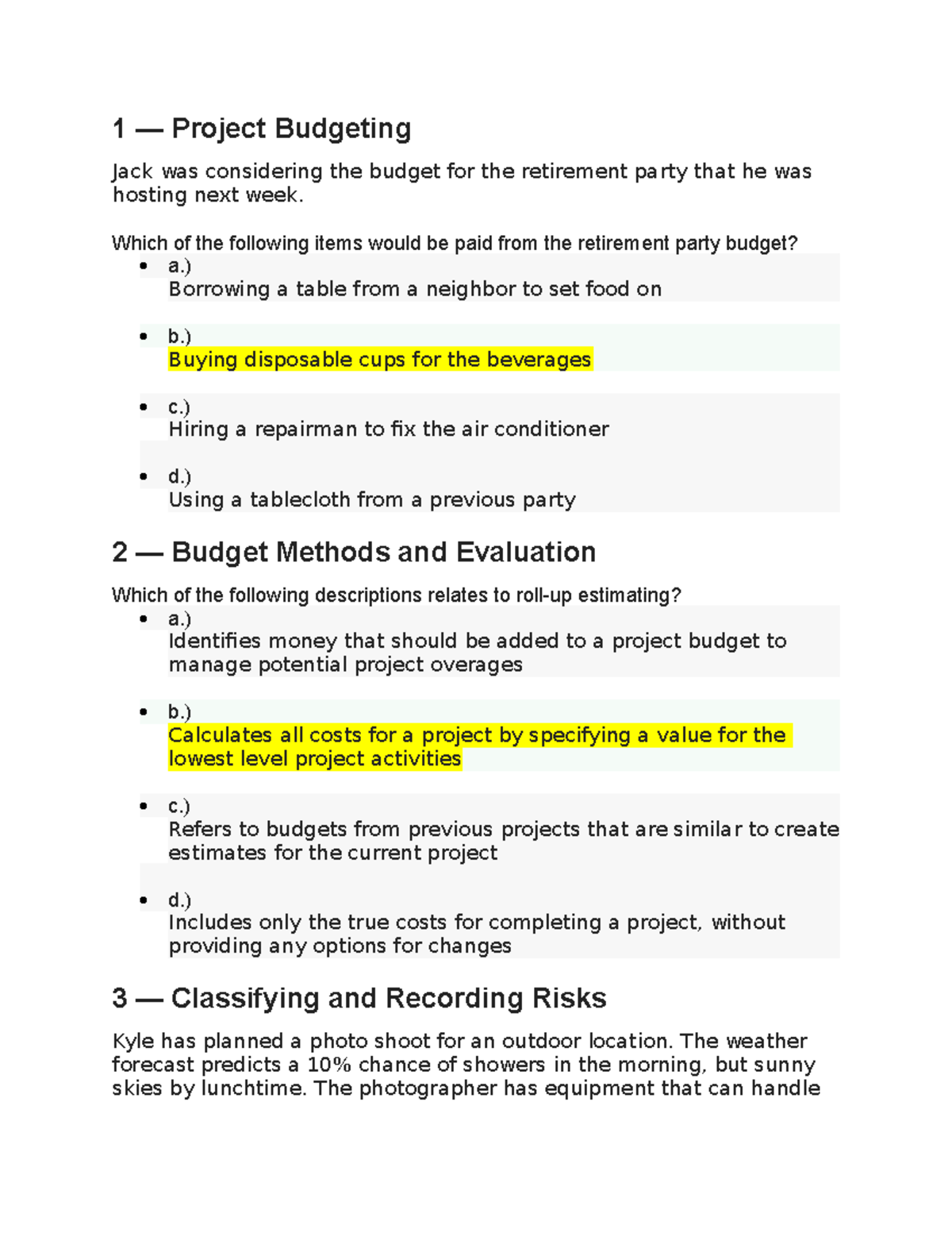 Project Management - Unit 2 - Budgeting, Risk Analysis & Communication ...