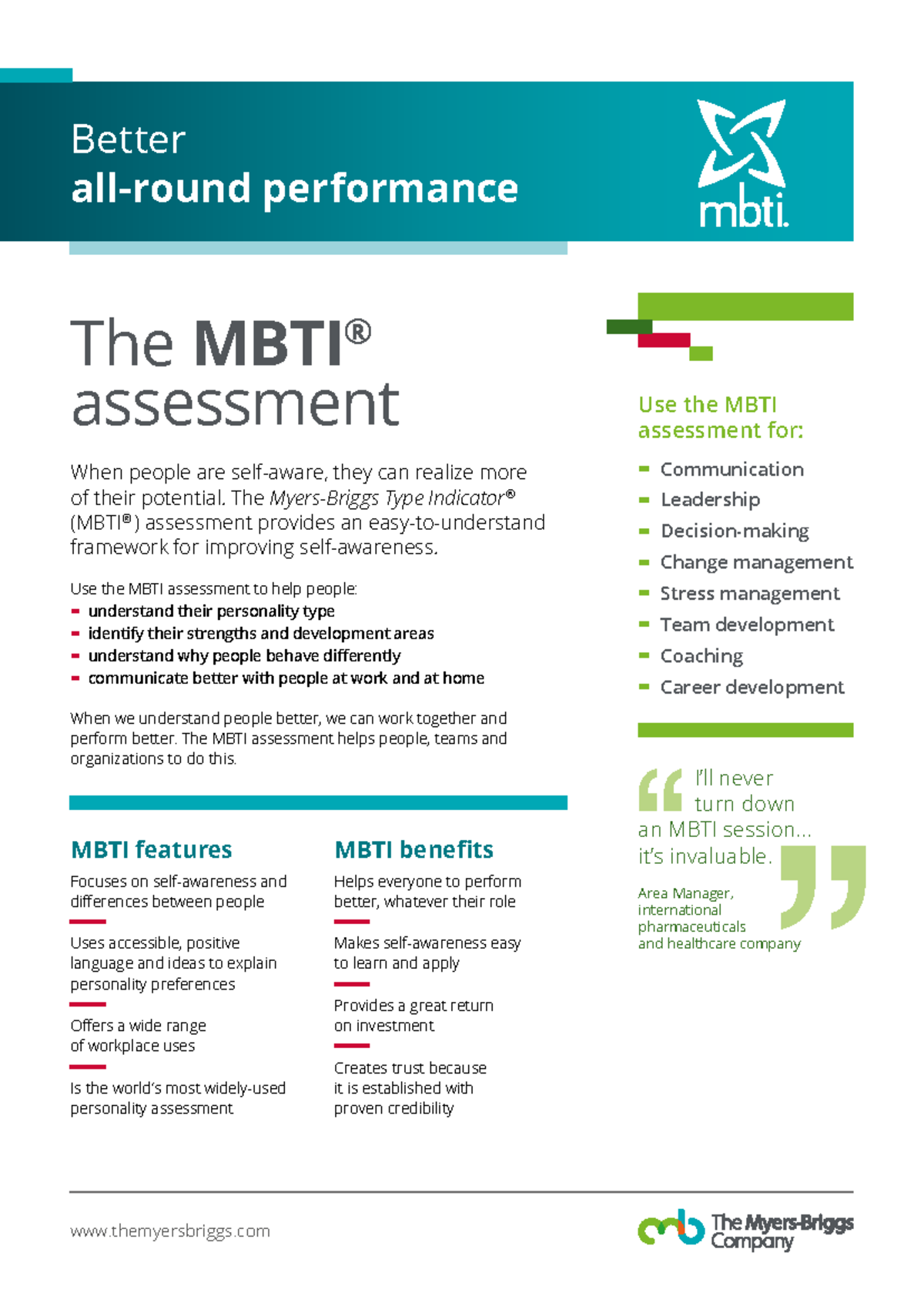 MBTI Product Data Sheet - The MBTI ® assessment Better all-round ...