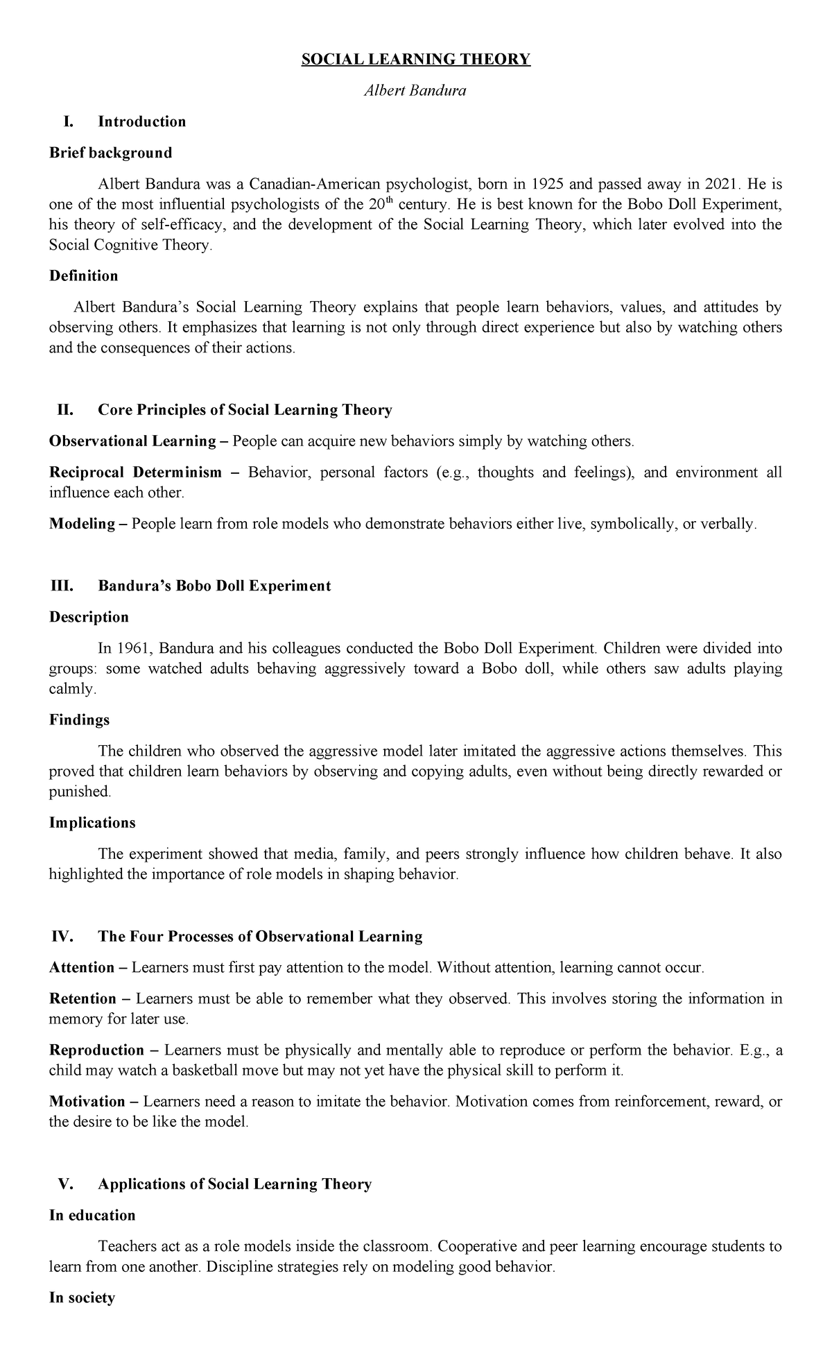 SOC 101: Social Learning Theory Overview and Key Concepts - Studocu