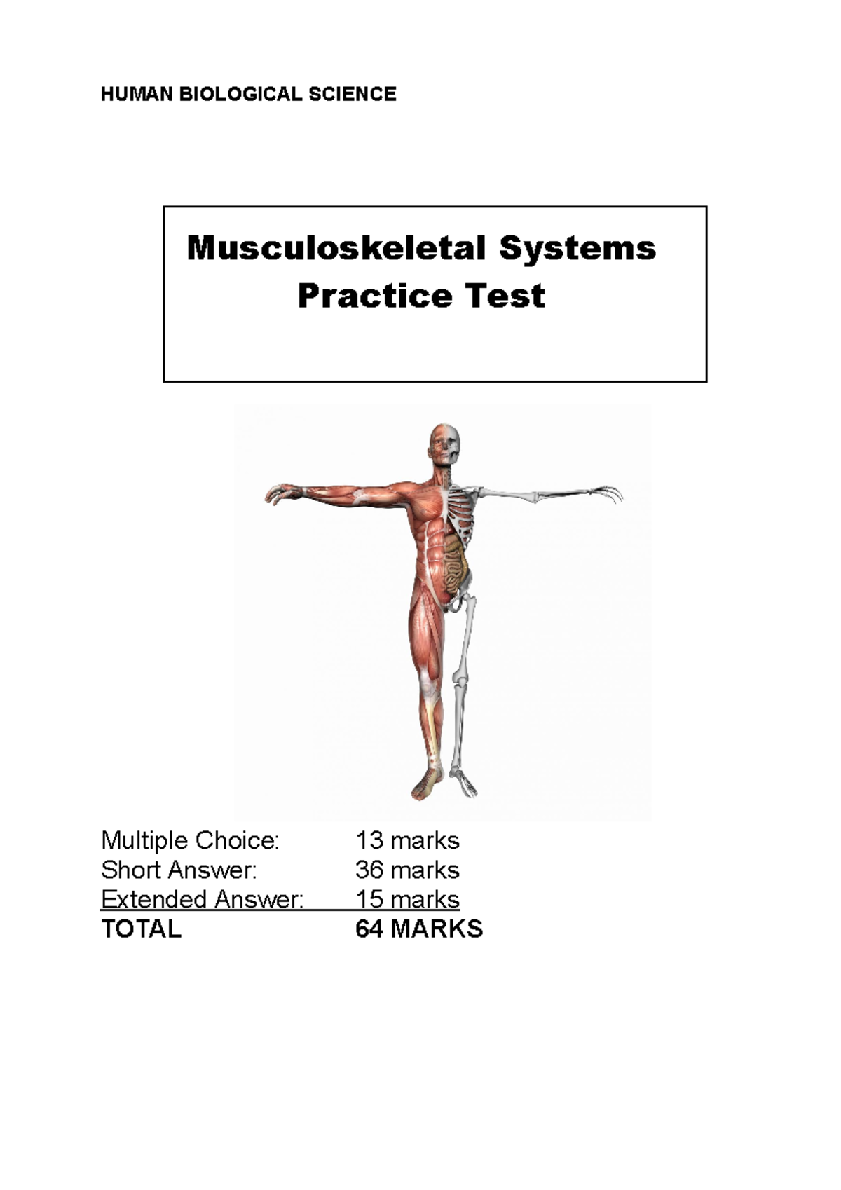 HBS 101: Musculoskeletal Systems Practice Test Questions and Answers ...