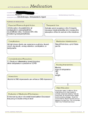 Warfarin - ATI Medication Template - ACTIVE LEARNING TEMPLATES ...