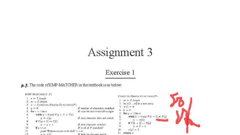 Assignment 3: Exercises on String Alignment and Tree Decomposition - Studocu