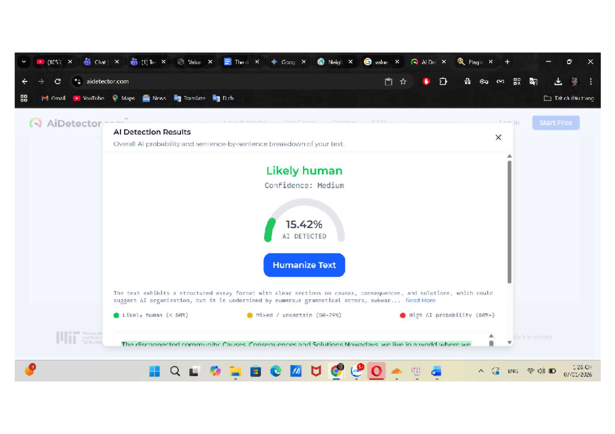 AI Detection Results: Full Essay Analysis and Insights - Studocu