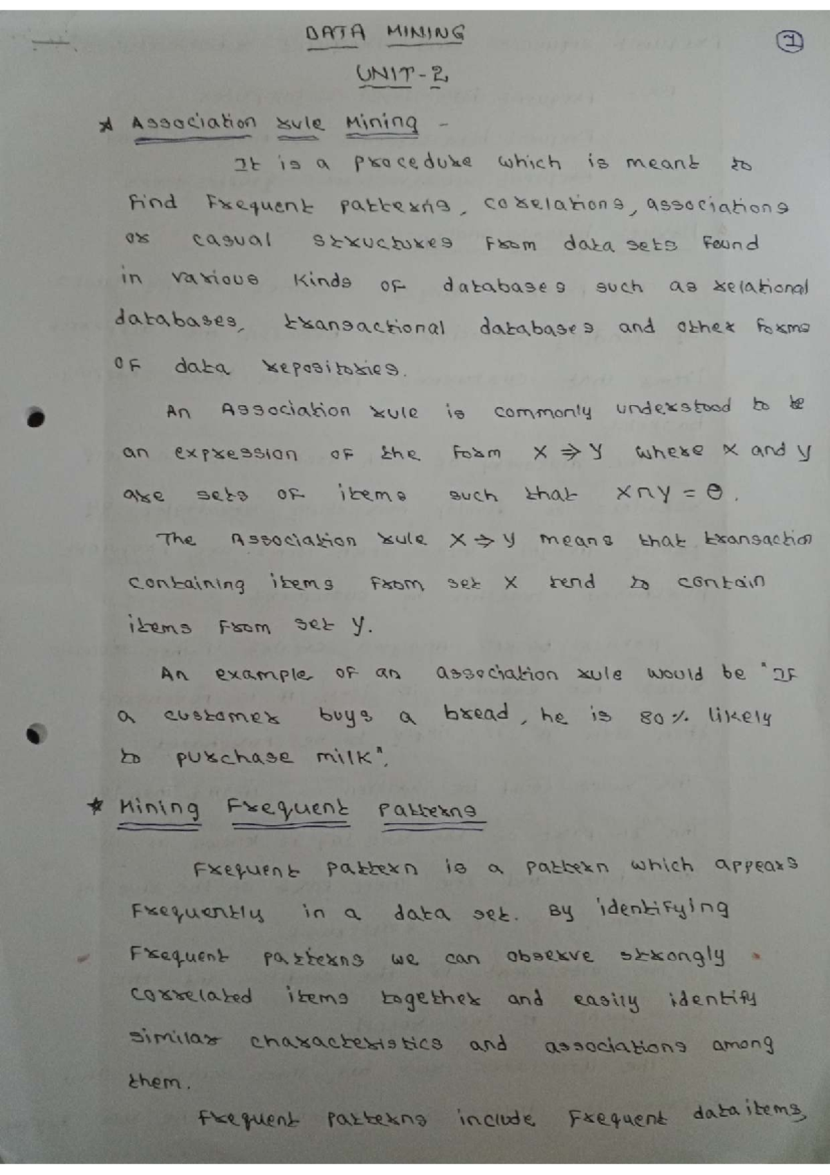 DATA MINING 11: Association Rule Mining - Unit 2 Notes - Studocu