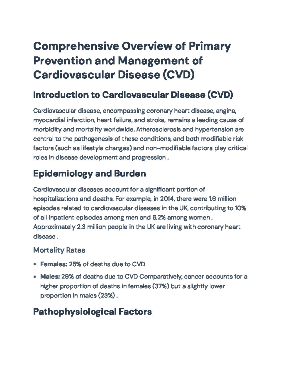 Comprehensive Management Strategies for Cardiovascular Disease (CVD ...