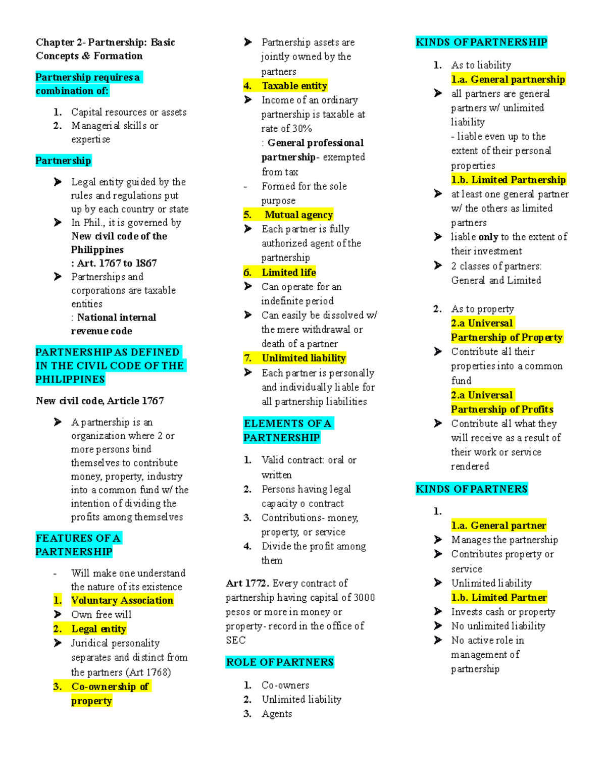 Accounting for Partnership and Corporation - Chapter 2- Partnership ...