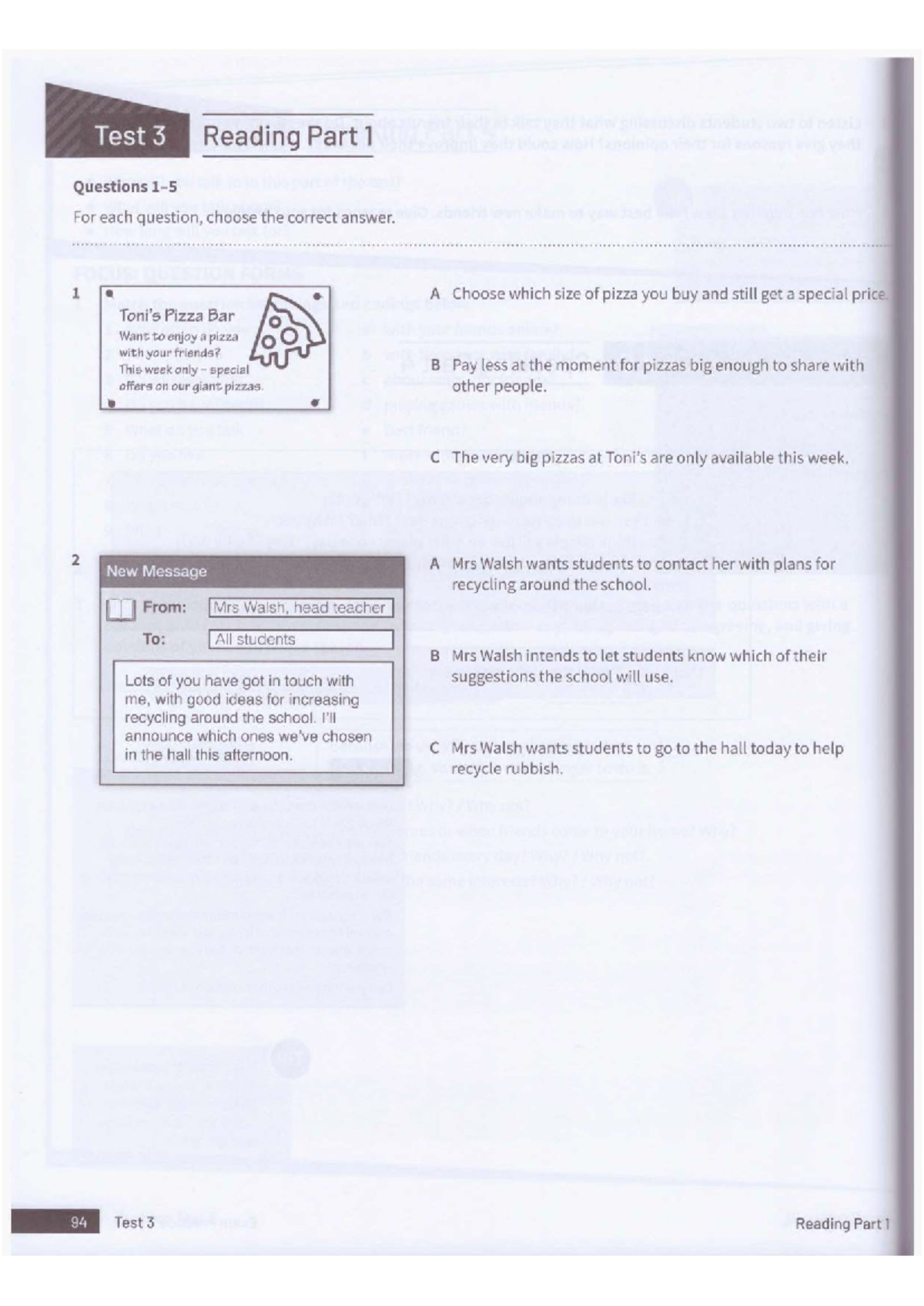 Test 3 Reading Practice Questions and Answers - Studocu