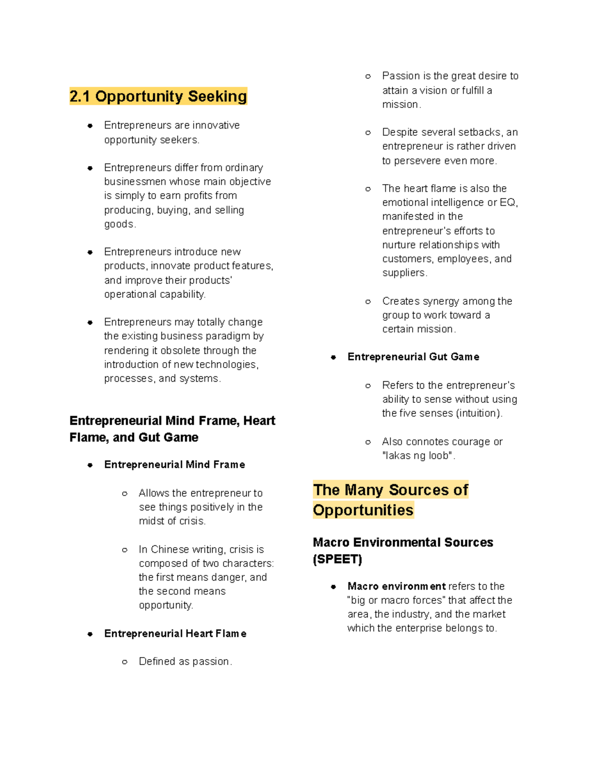 Entrepreneurship 2.1: Opportunity Seeking and Seizing Strategies - Studocu