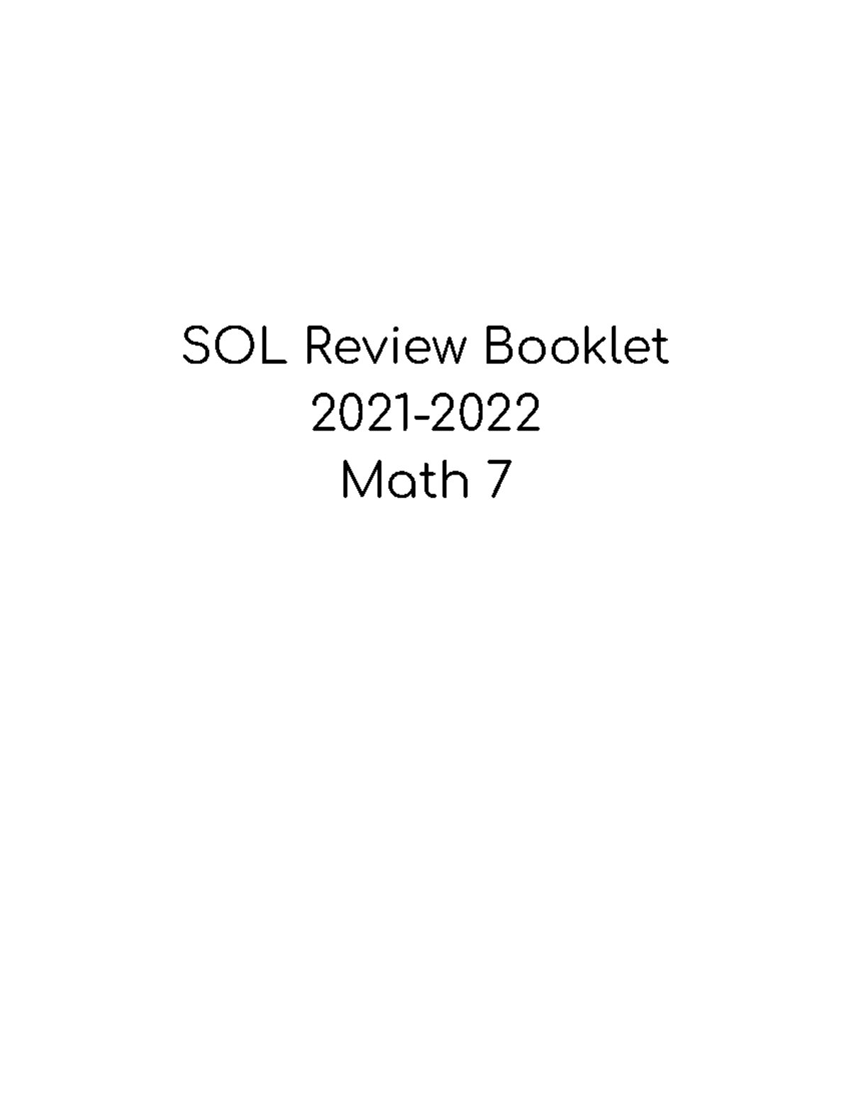 Math 7 SOL Review Booklet 21-22 - SOL Review Booklet 2021- Math 7 10 ...