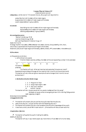 MATH LP grade 1 - Mathematics 1 - Detailed Lesson Plan in Mathematics 1 ...