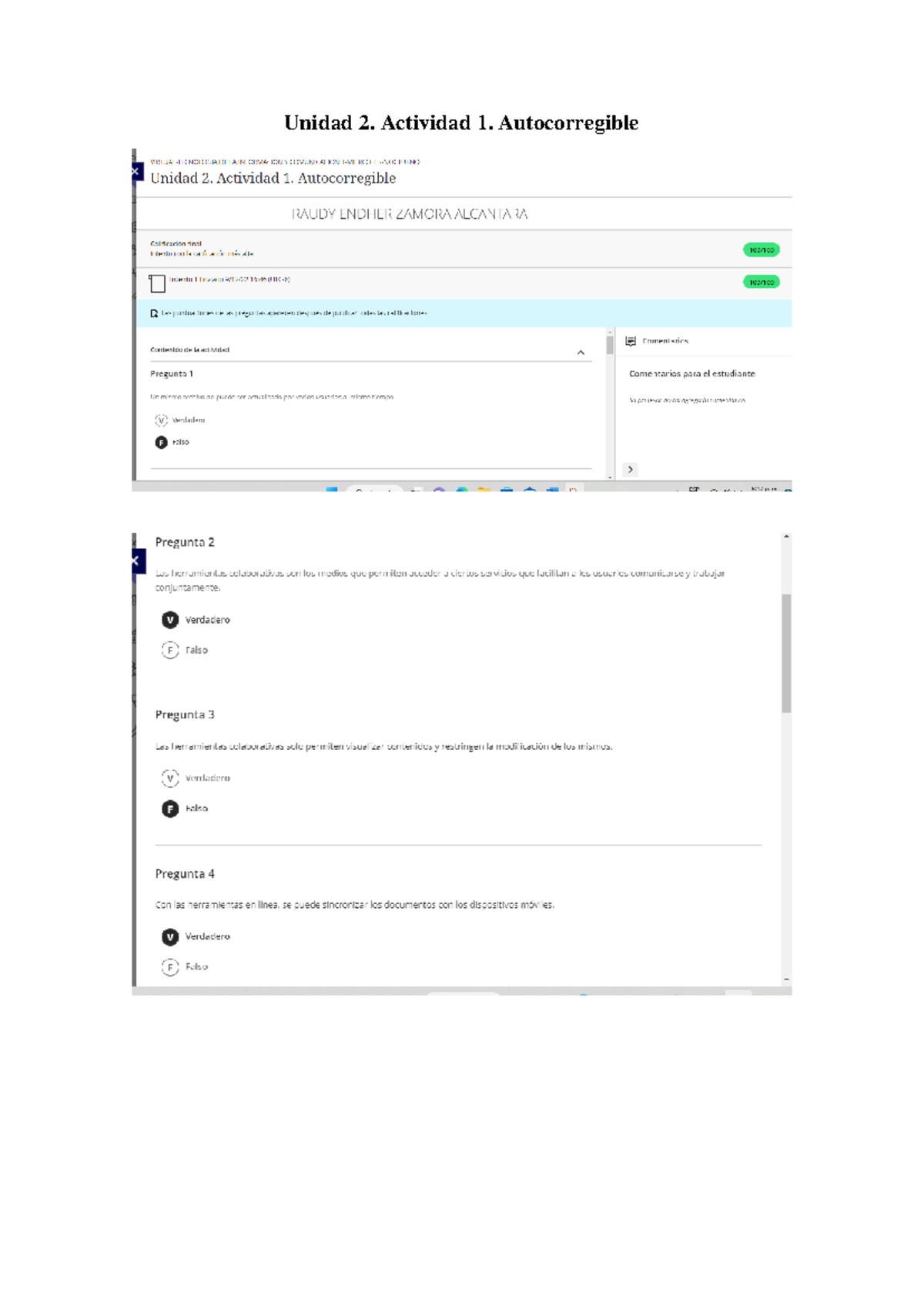Unidad 2: Actividad 1 Autocorregible - TIC II - Studocu