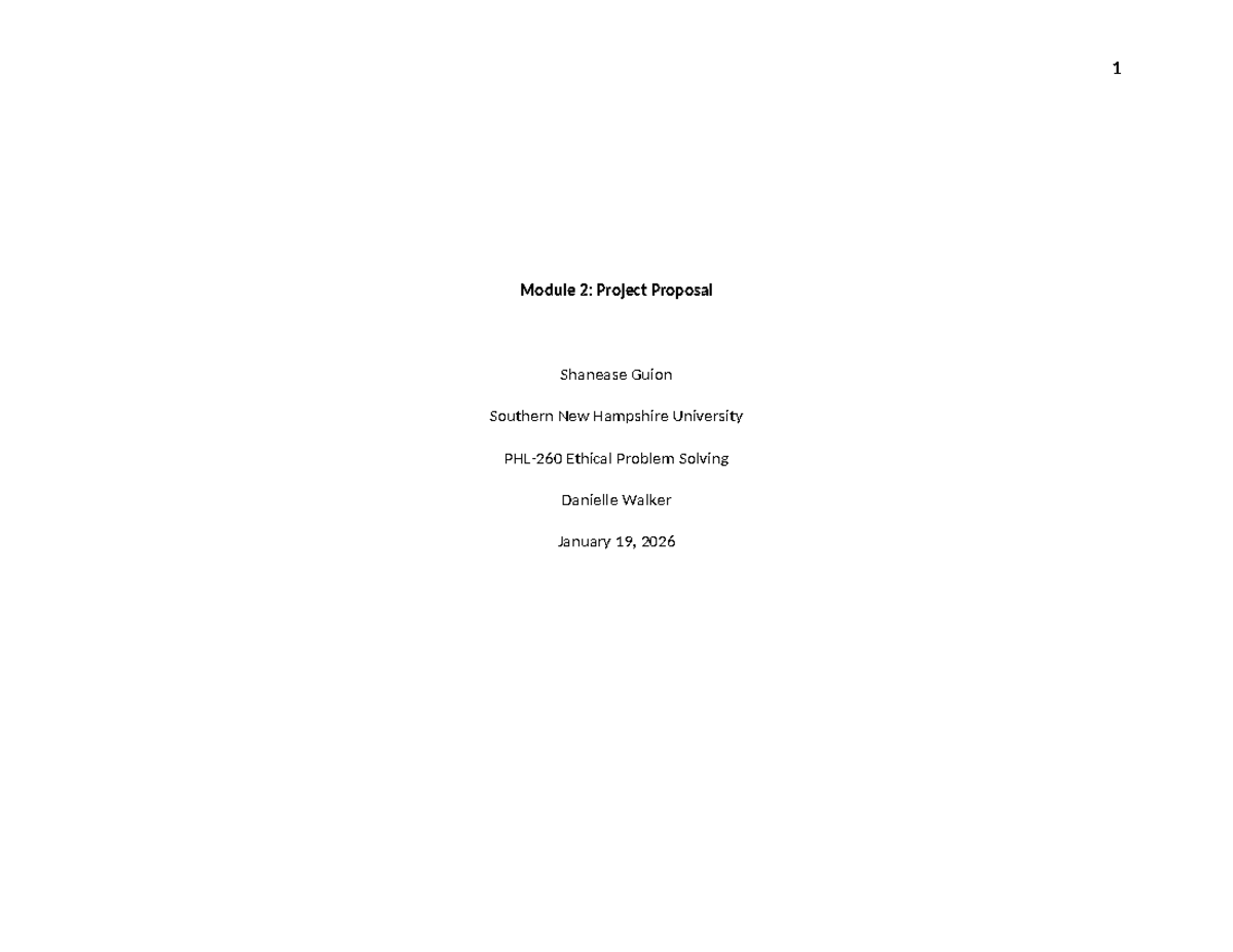 PHL-260 Project Proposal: Ethical Analysis of the Schiavo Case - Studocu