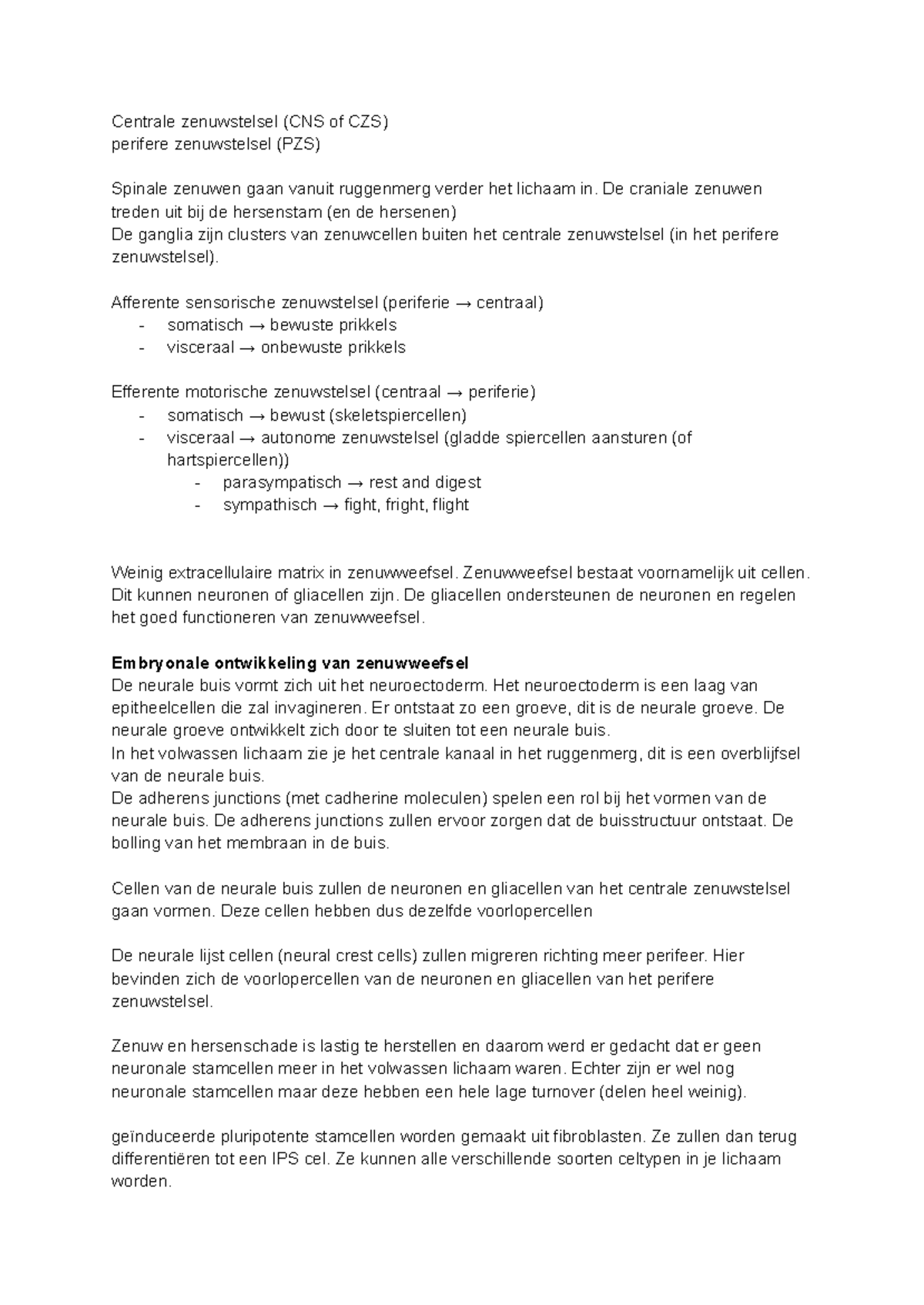 HC 22 & 23 Zenuwweefsel: Structuur en Functie van Zenuwen en Gliacellen ...