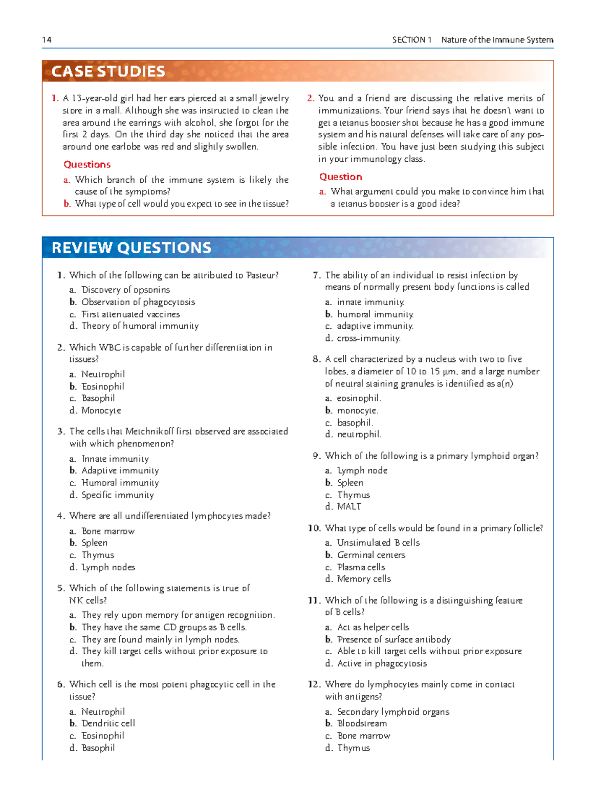 Immunology Case Studies and Review Questions (BIO 101) - Studocu