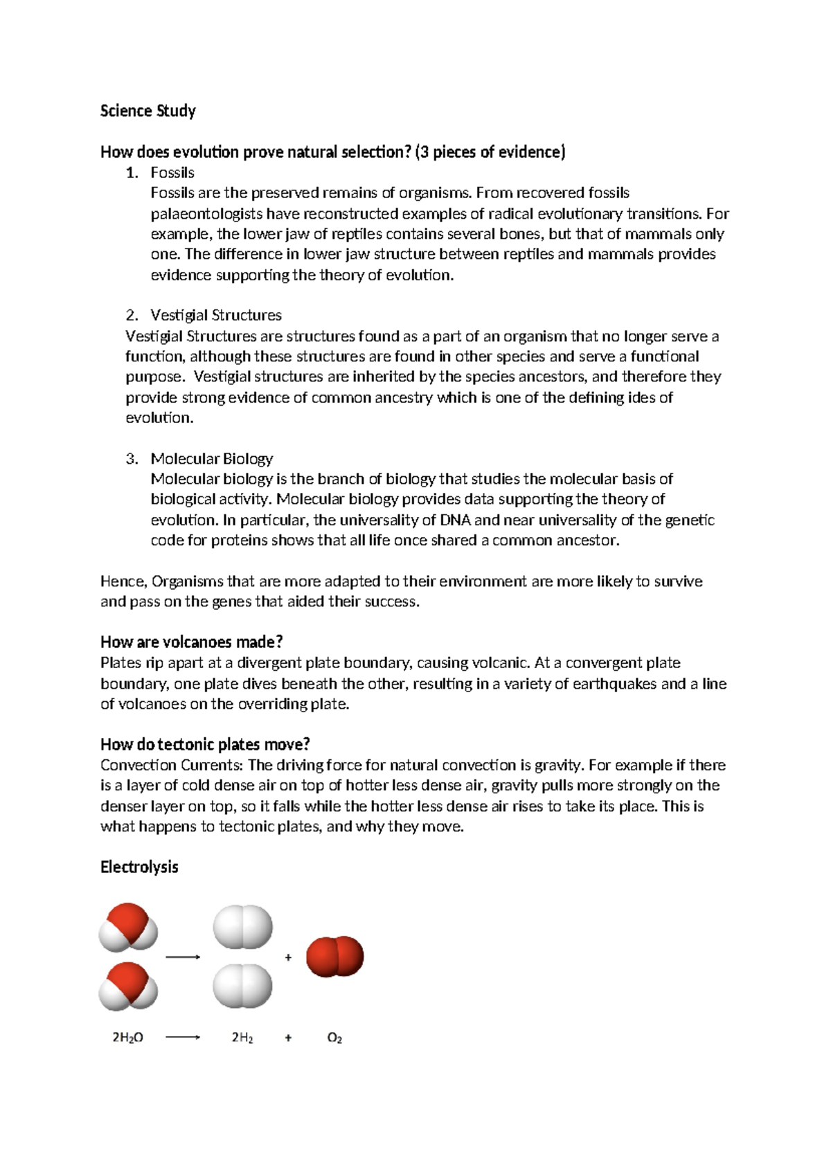 Y10 Science Study notes - Science Study How does evolution prove ...