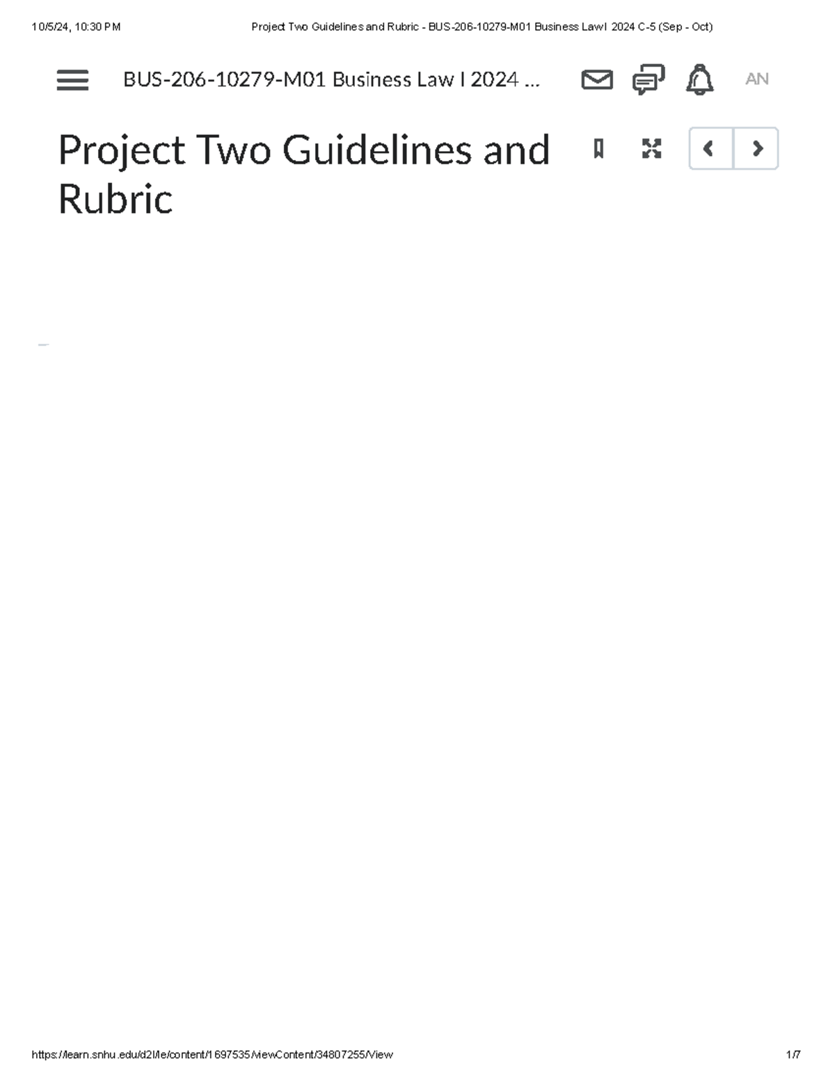 Project Two Guidelines & Rubric - BUS-206 Business Law I (2024) - Studocu