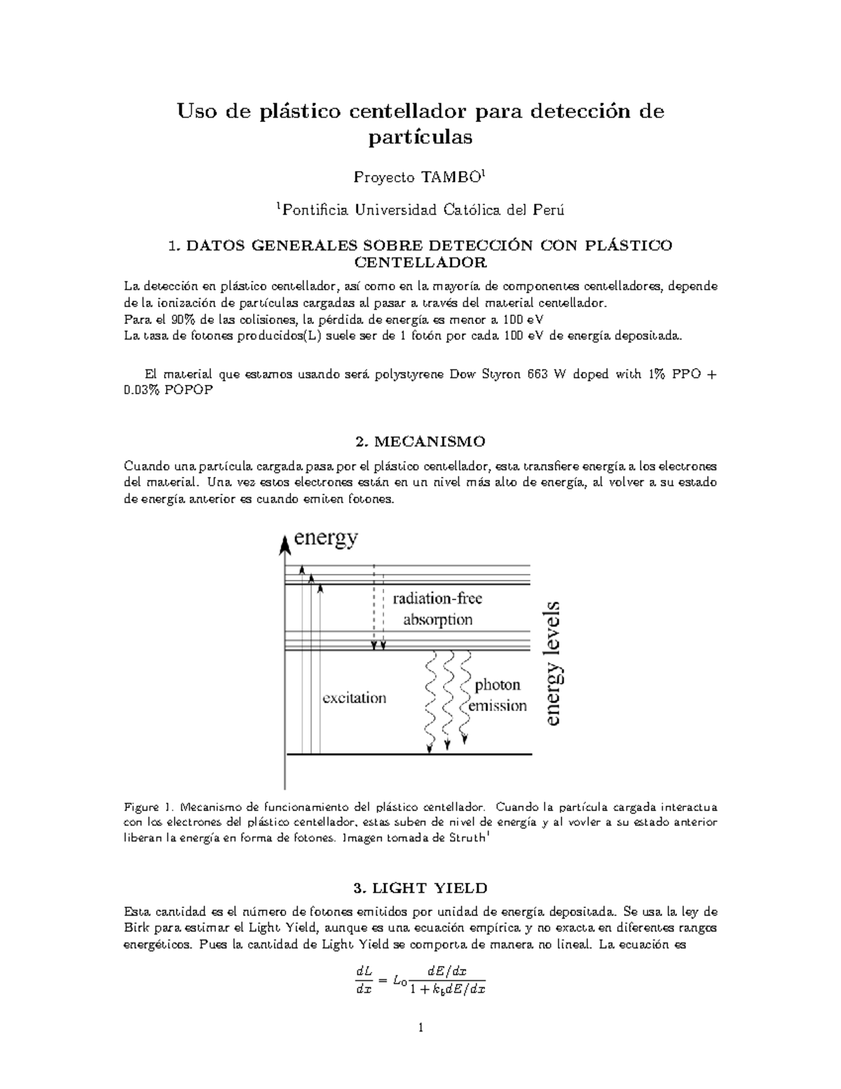 Detectores con plástico centellador - Uso de pl ́astico centellador ...