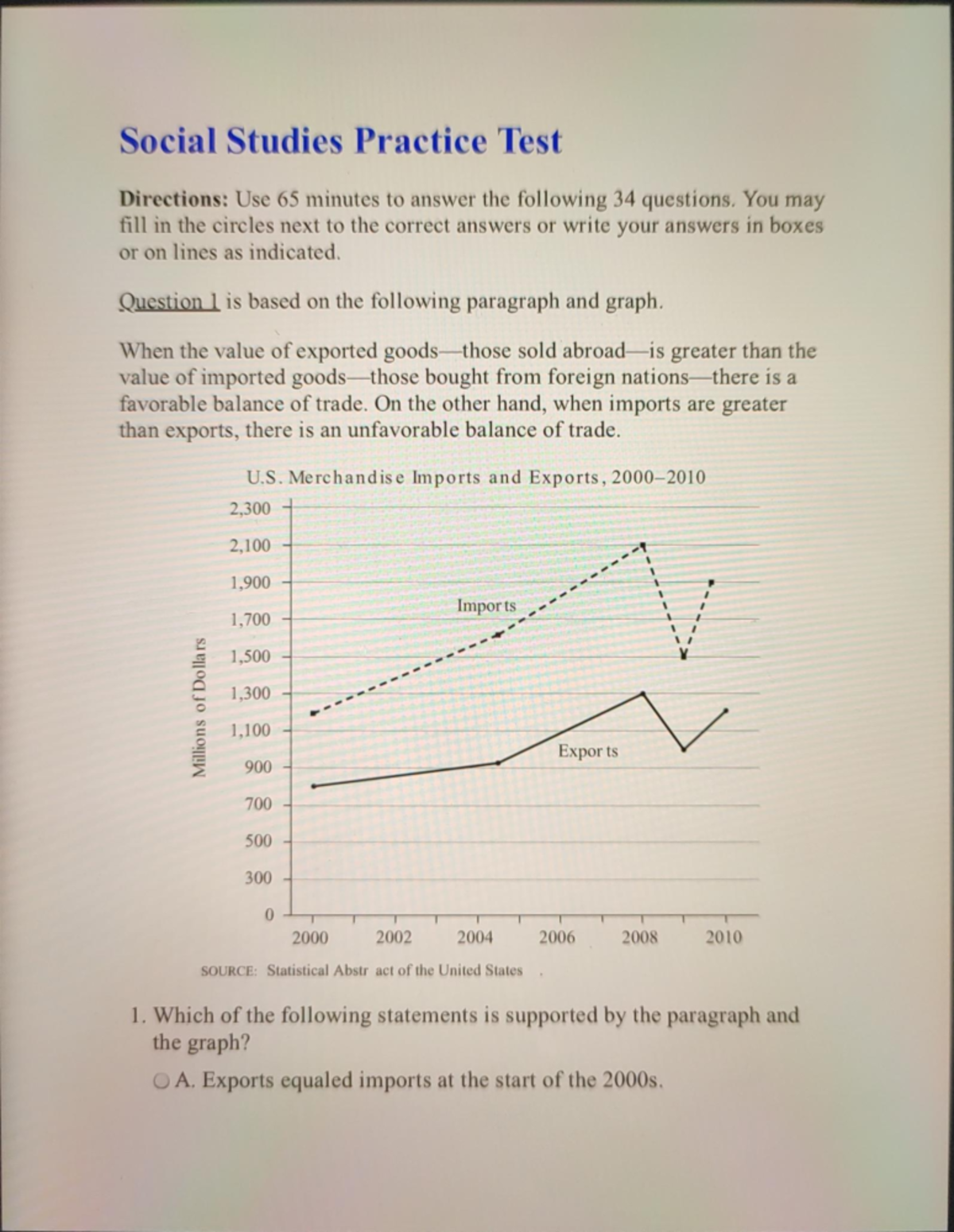 Social Studies Practice Test: Key Concepts and Questions - Studocu