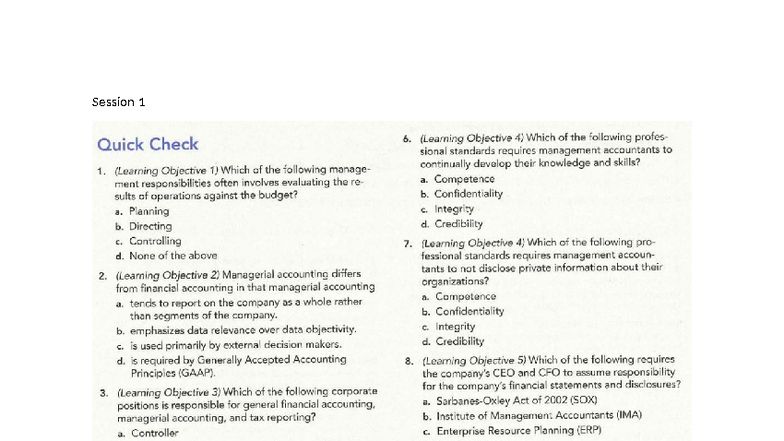 GP Midterm Exam Revision MCQ Practice (wo answers) - Financial ...