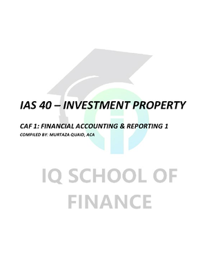 Financial Reporting CAF 01 - FAR1 - ICAP - Studocu