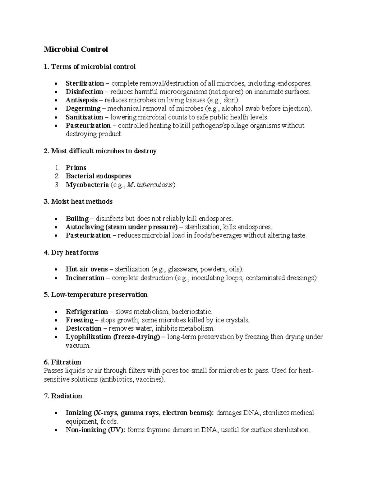 Microbial Control & Antibiotic Resistance: Key Concepts Review (BIO 101 ...