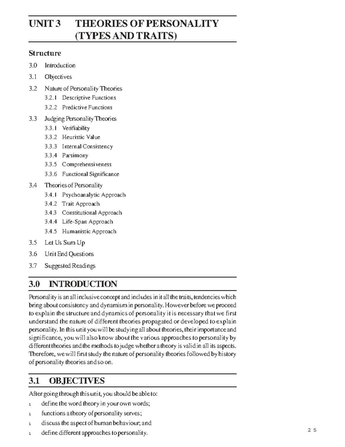 Unit 3: Theories of Personality (Types and Traits) - Comprehensive ...