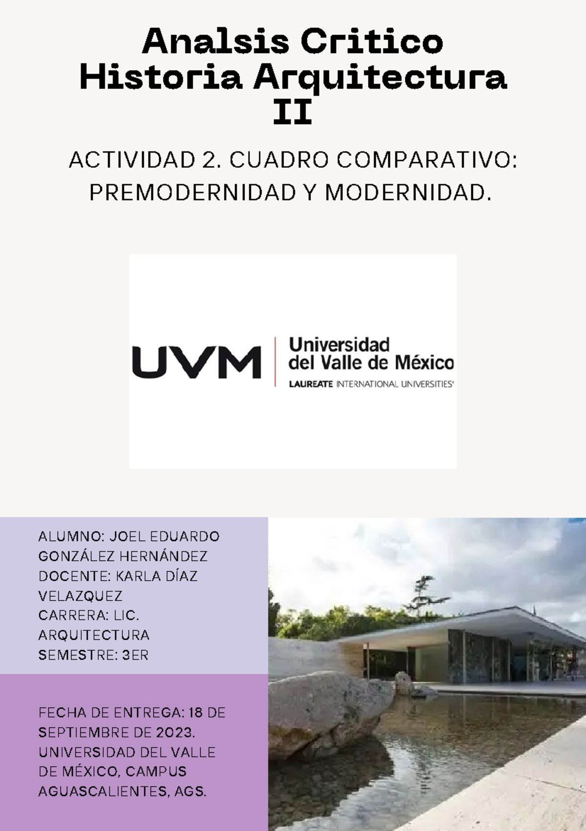 Actividad 2: Cuadro Comparativo de Premodernidad y Modernidad JEGH ...
