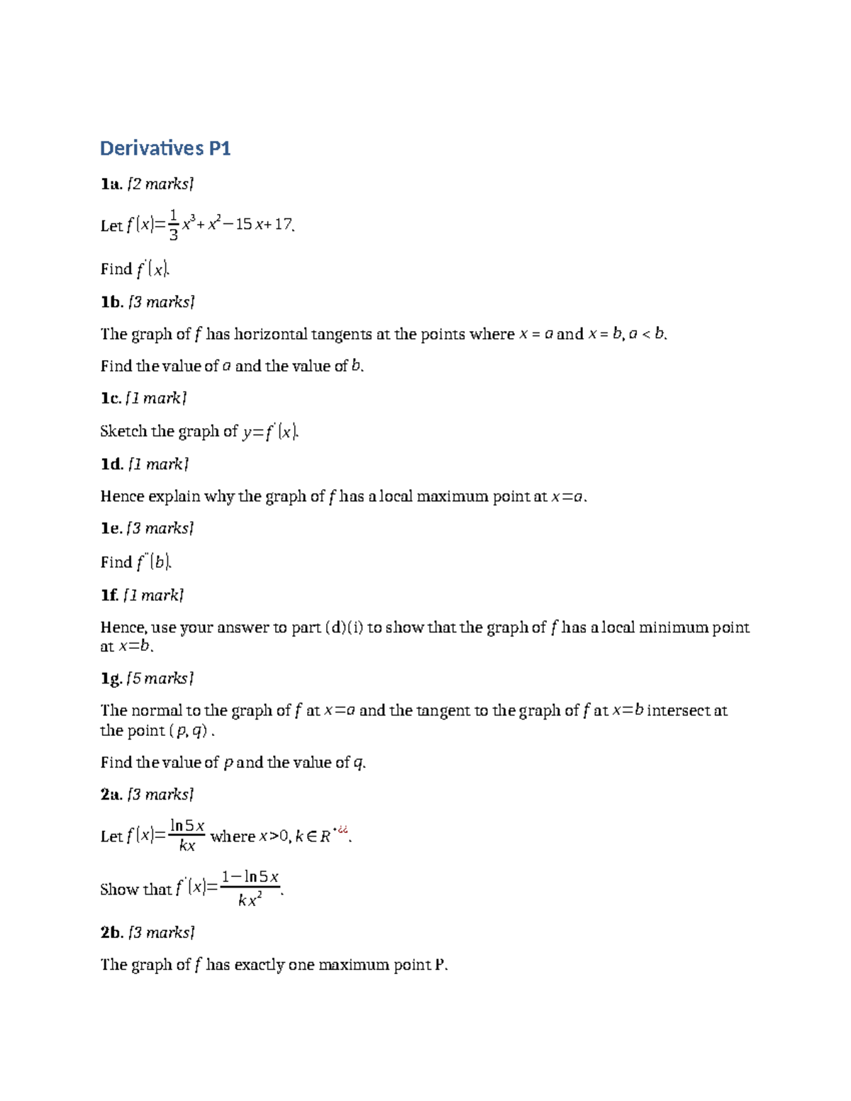 Derivatives P1: Comprehensive Study Guide and Problem Solutions ...