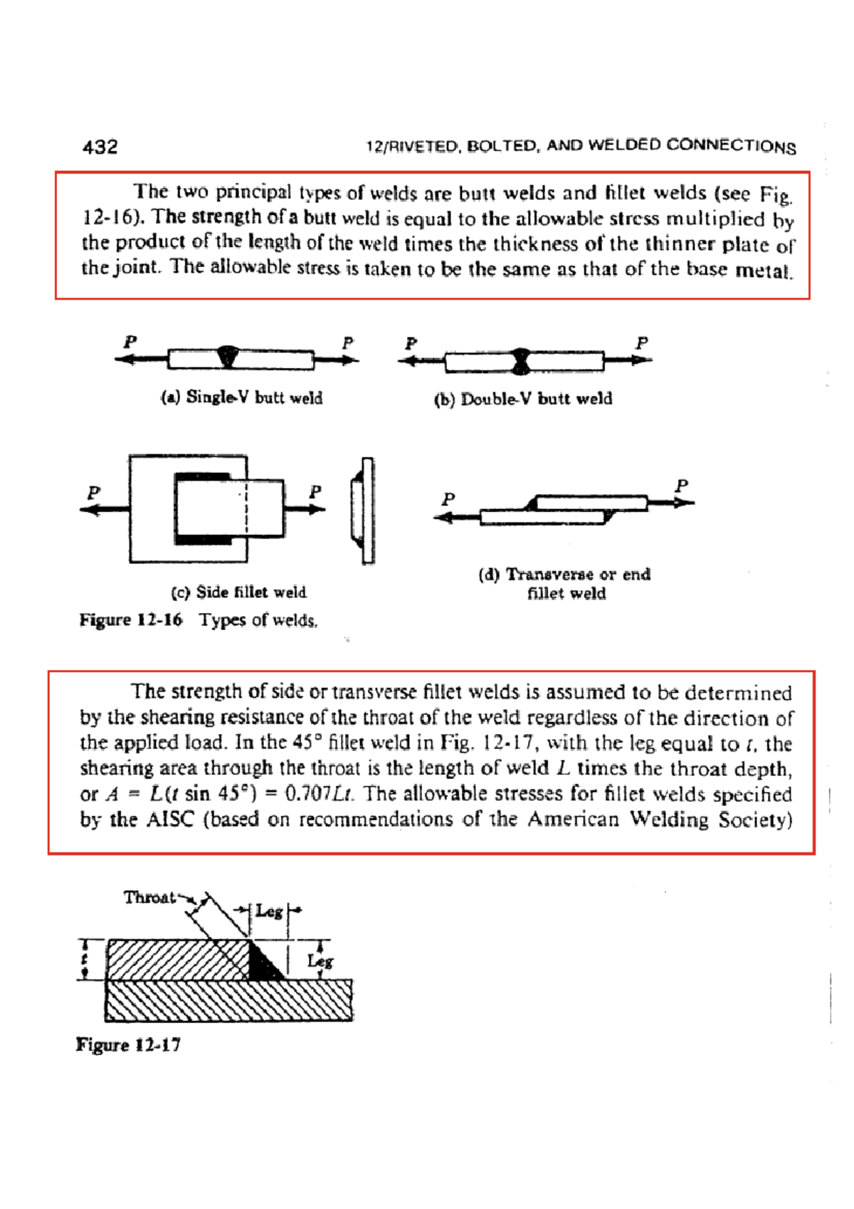 Questions - asdf - 432 BOLTED, AND WELDED CONNECTIONS The two principal ...