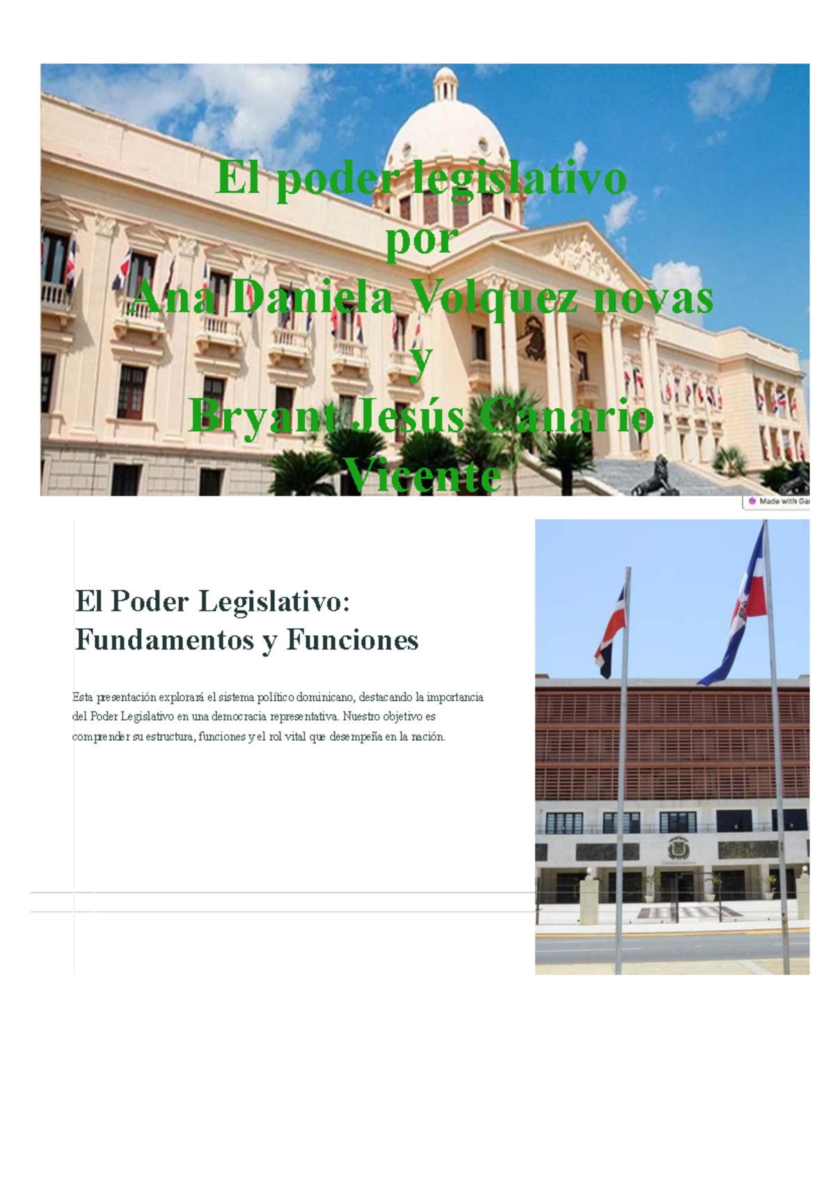 El Poder Legislativo en RD: Fundamentos y Funciones - Studocu