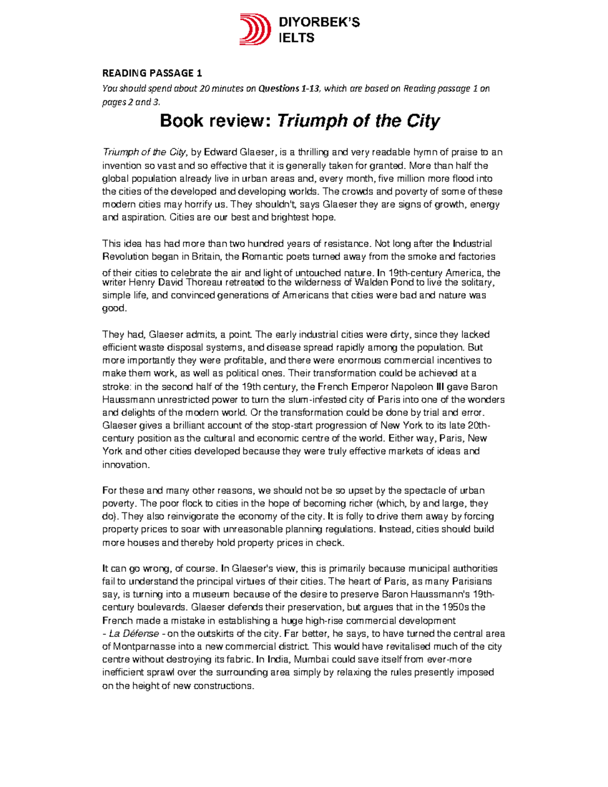 Book Review: Triumph of the City - Insights and Analysis - Studocu