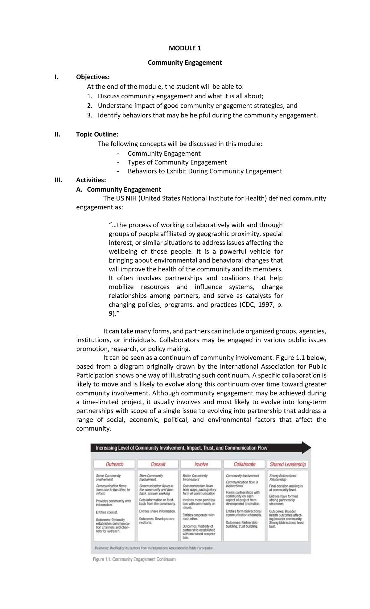 NSTP-2 Module 1: Community Engagement Strategies and Activities - Studocu