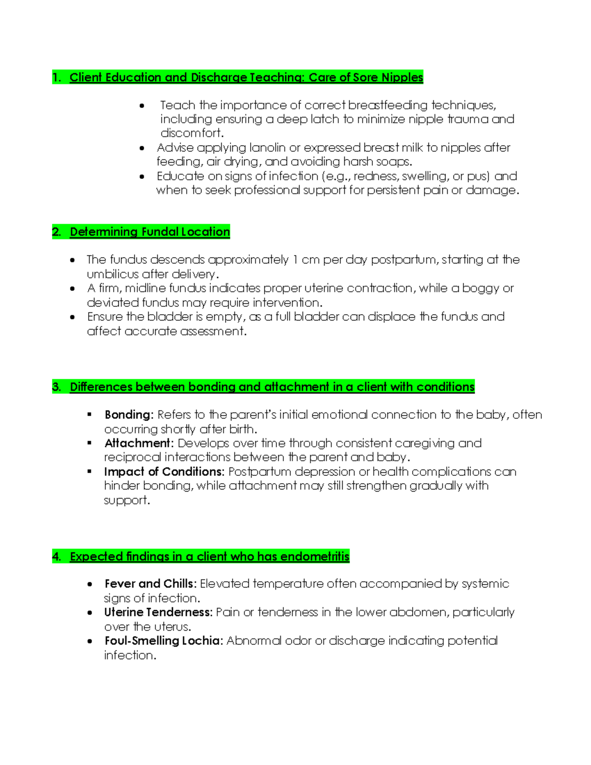 Client Education and Discharge Teaching - Advise applying lanolin or ...