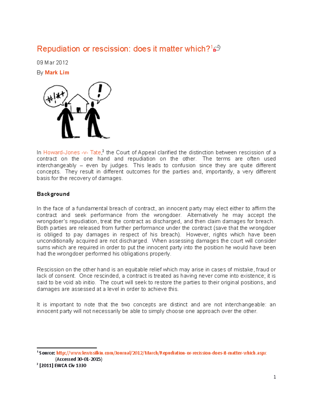 4(A) Rescission vs. Repudiation: Key Differences Explained - Studocu