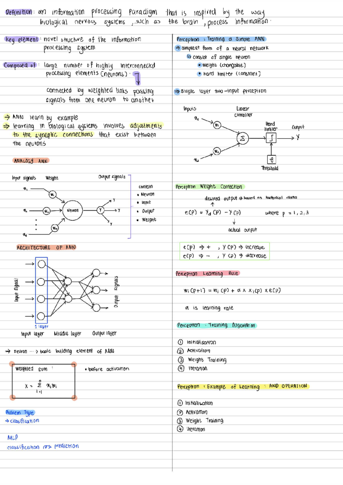 Artificial Neural Networks (ANN): Definition and Perceptron Training ...