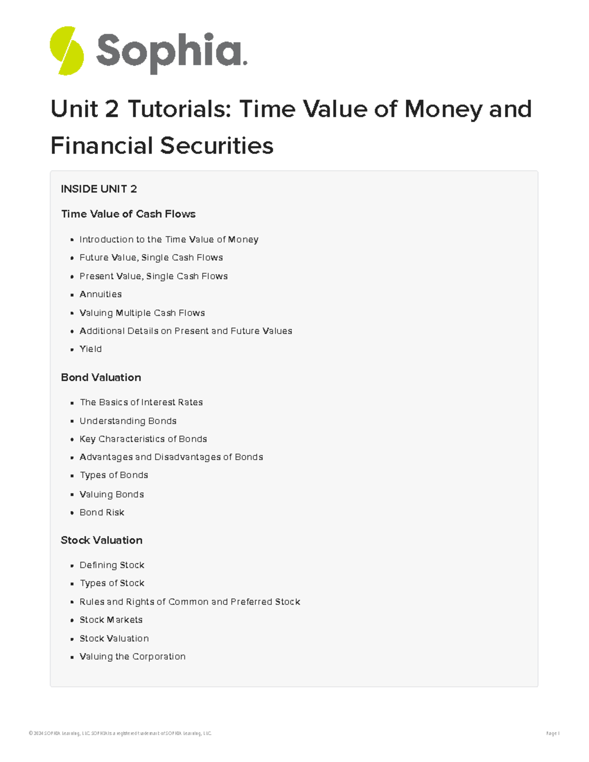 Unit 2 Tutorials: Time Value of Money & Financial Securities Insights - Studocu