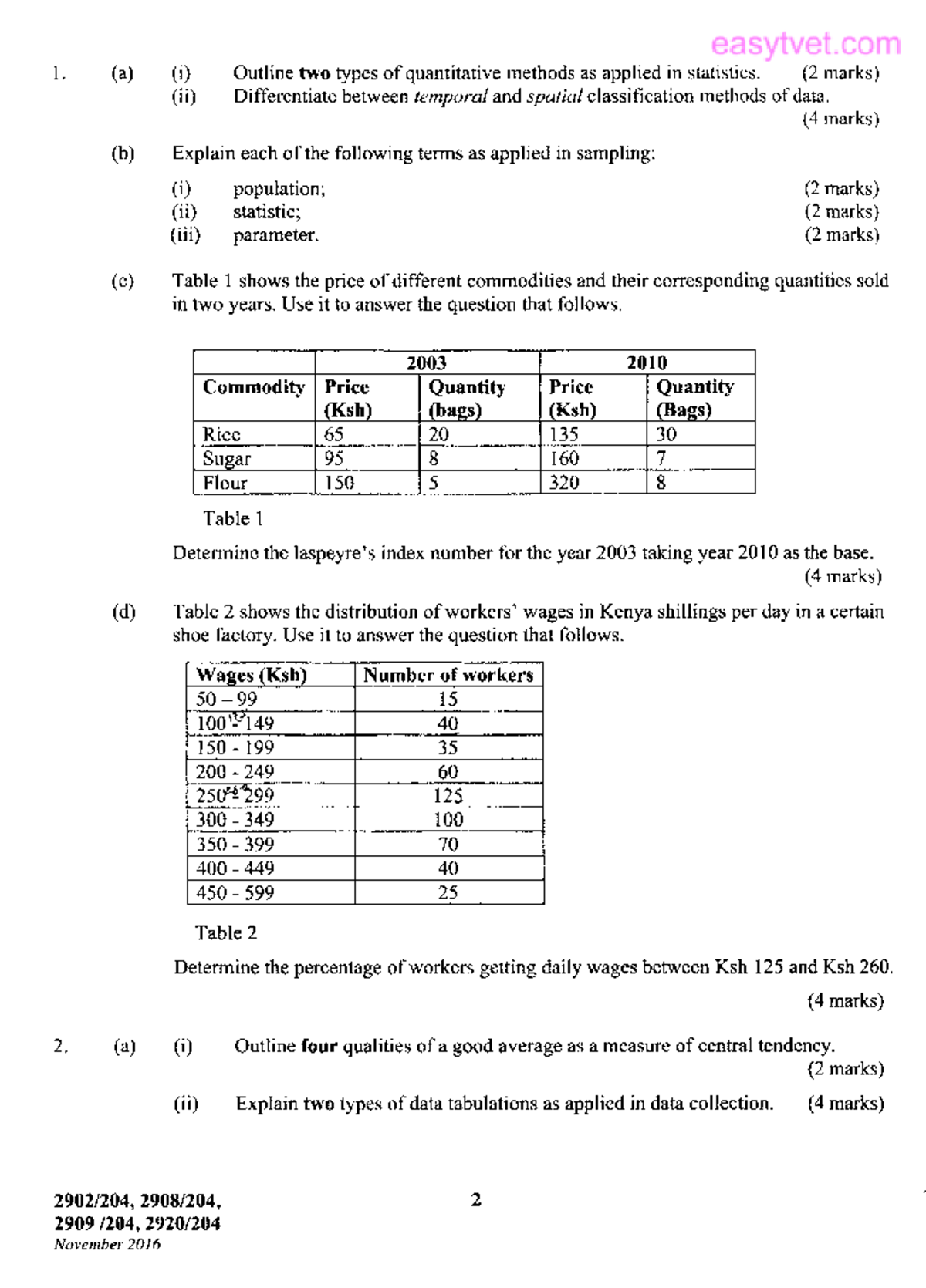 2016 nov - Class wirk - easytvet 1. (a) (i) Outline two types of ...