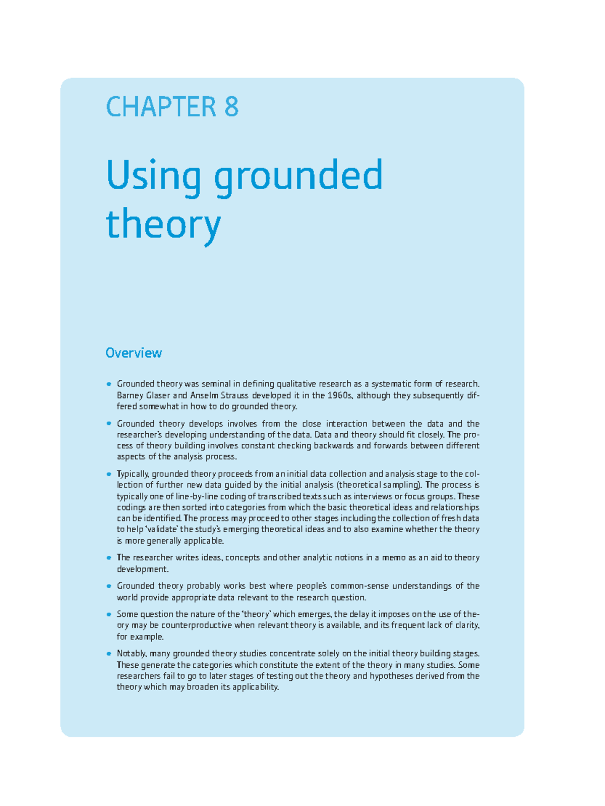 M08 CHAPTER 8: Understanding Grounded Theory in Qualitative Research ...