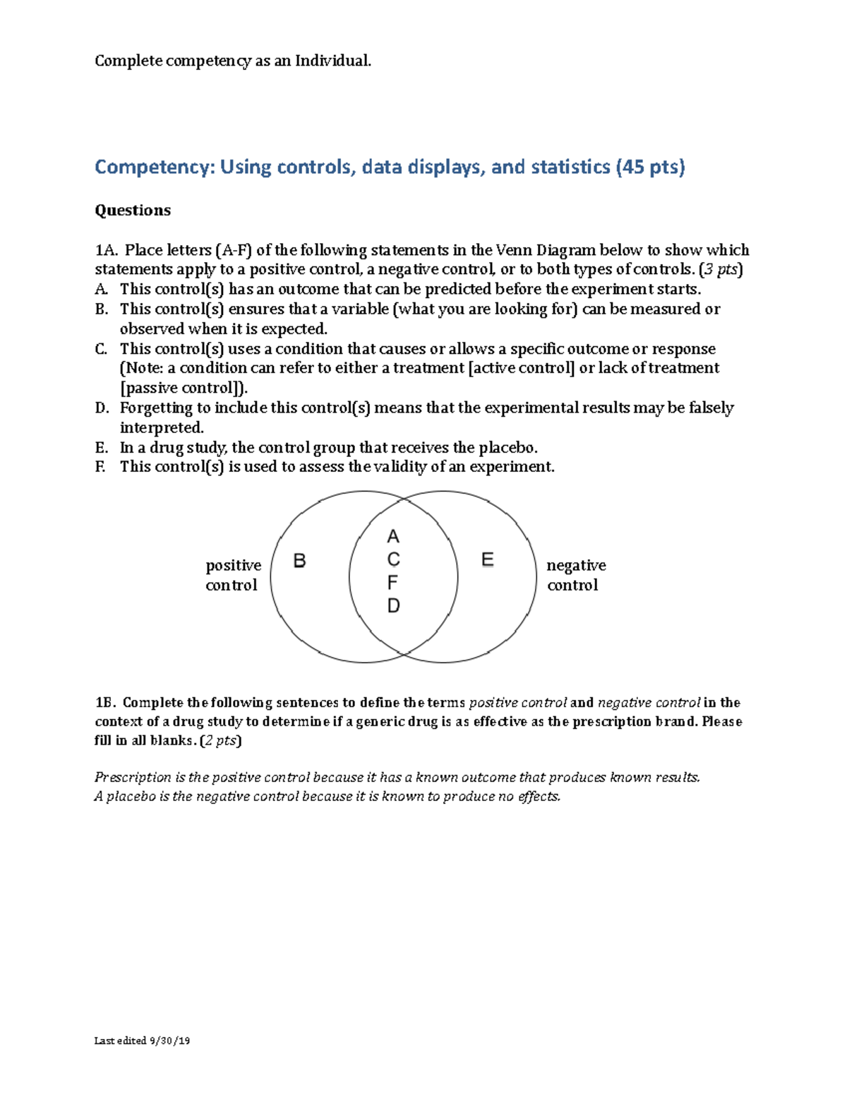 Competency 6 Controls and Displaying Data - Complete competency as an Individual. Competency ...