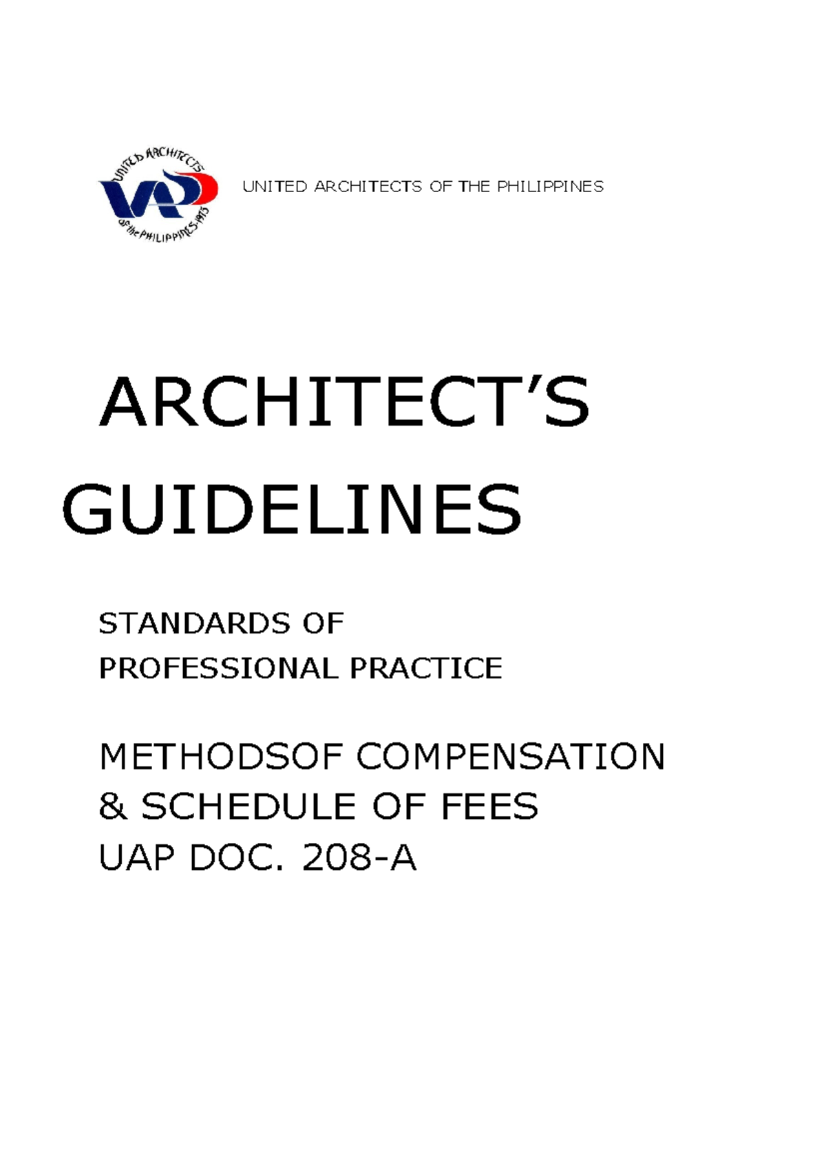 UAP Doc. Guidelines on Professional Practice & Fee Schedule - Studocu