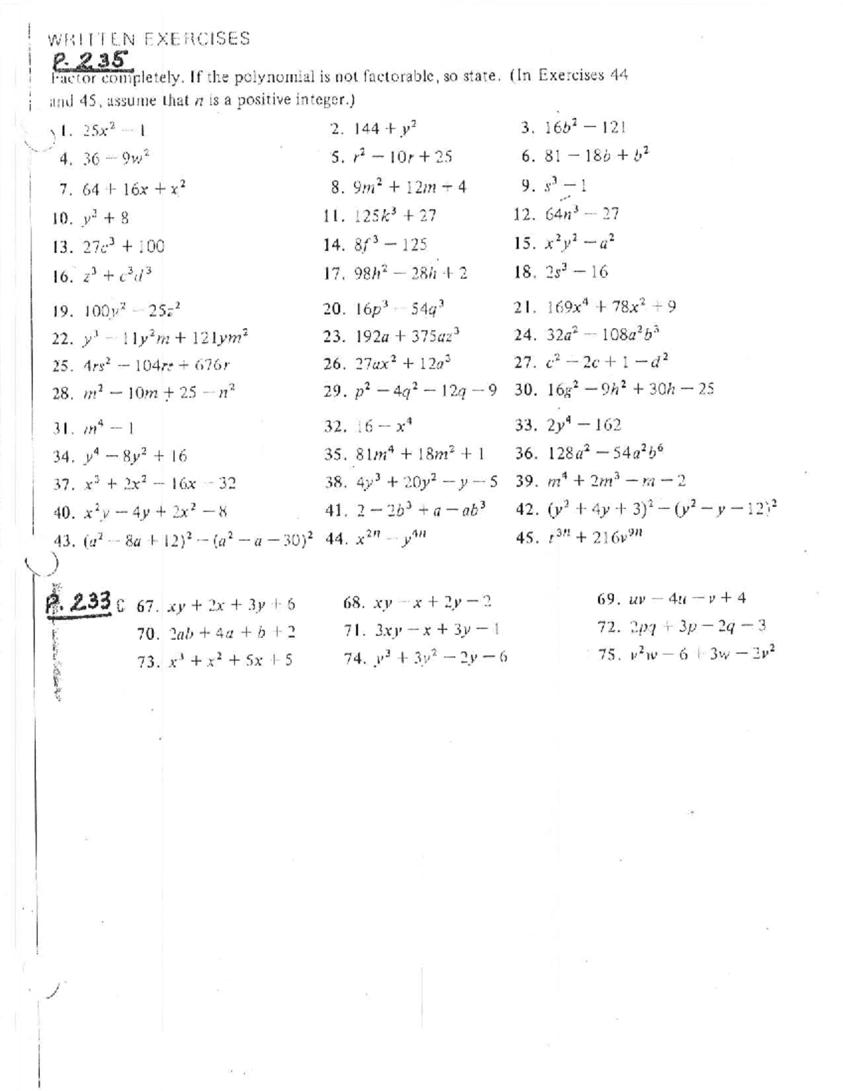 Factoring Worksheet A2: Complete Factorization Exercises - Studocu