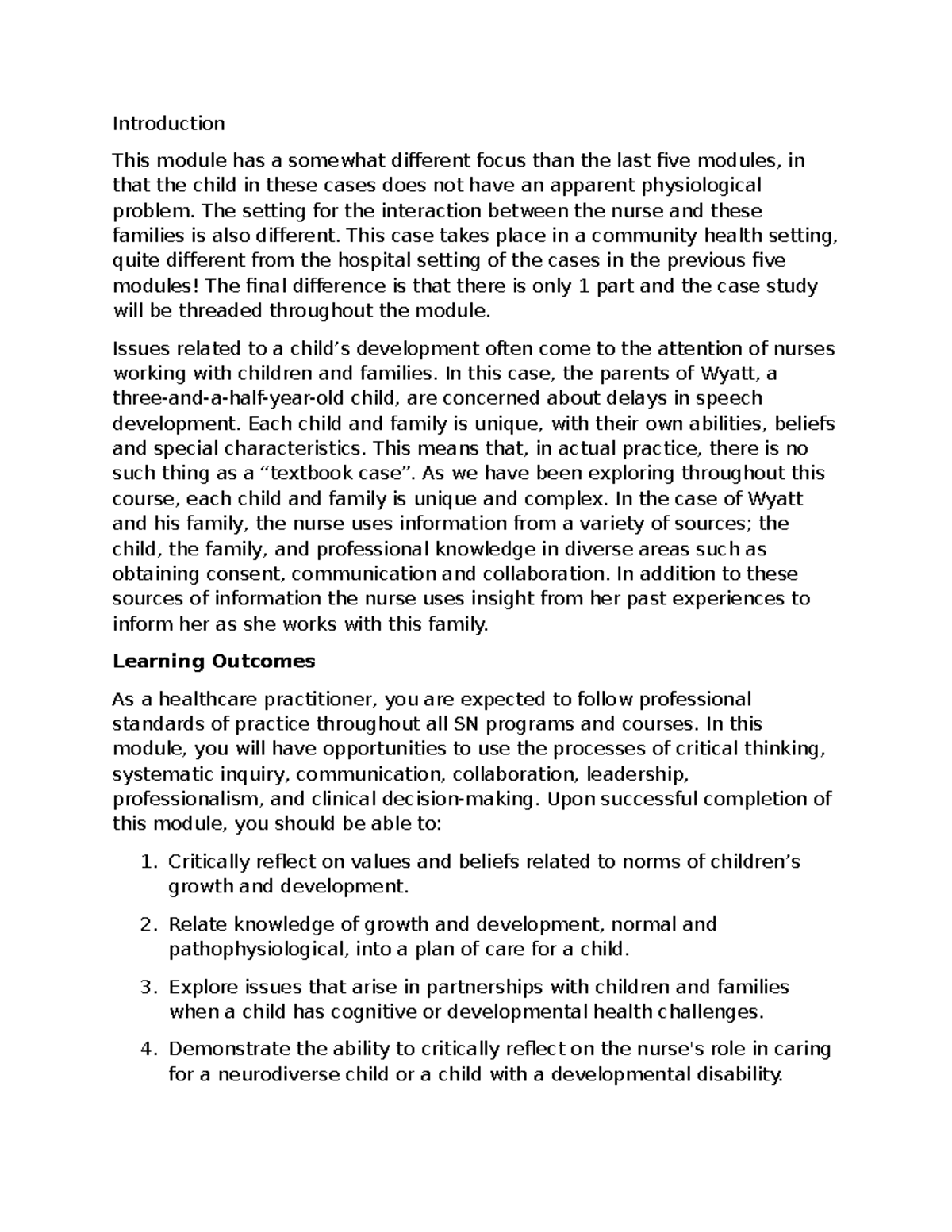 Autism Case Study: Wyatt's Speech Development Concerns (NSPE 7100 ...