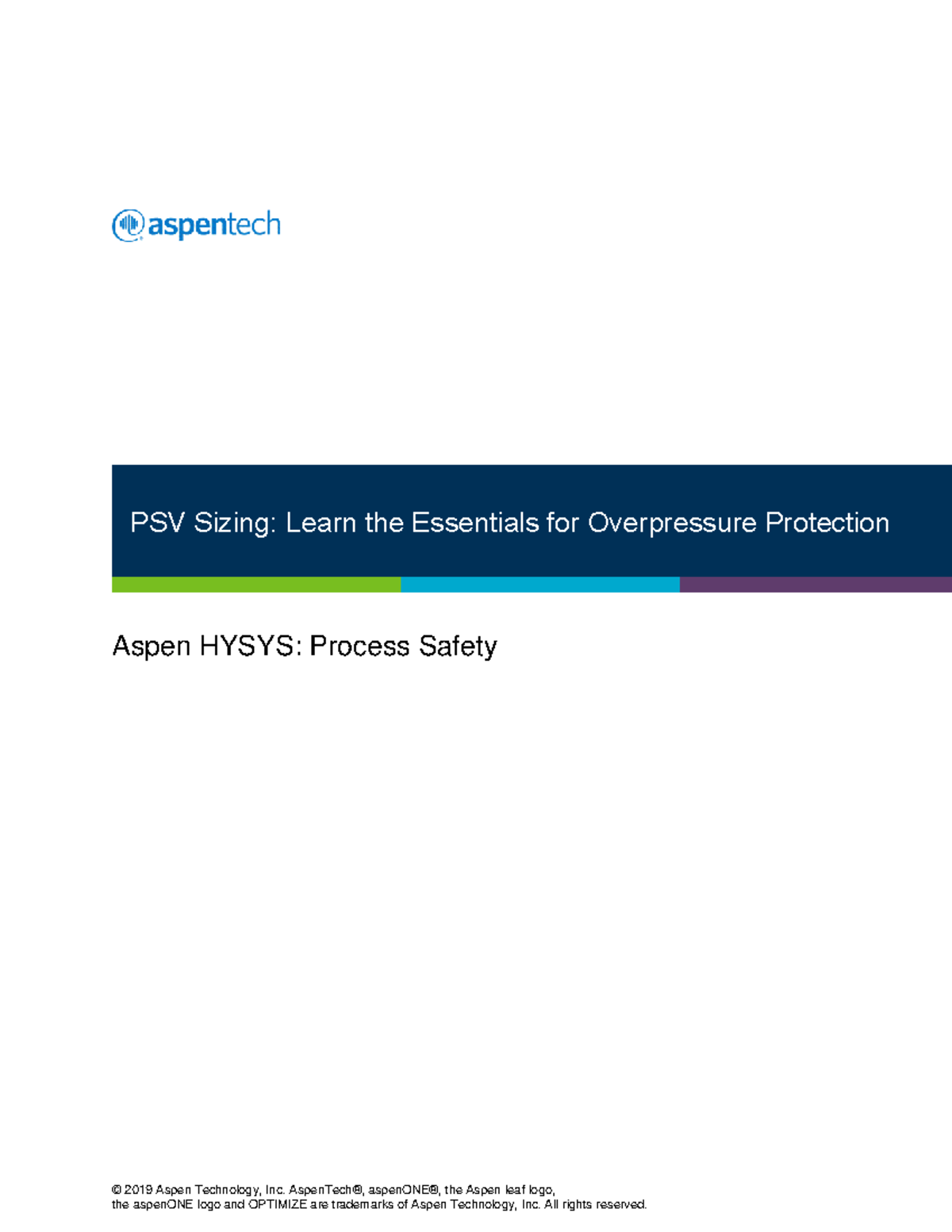Safety Analysis Exercise for PSV Sizing in Aspen HYSYS (Course Code ...